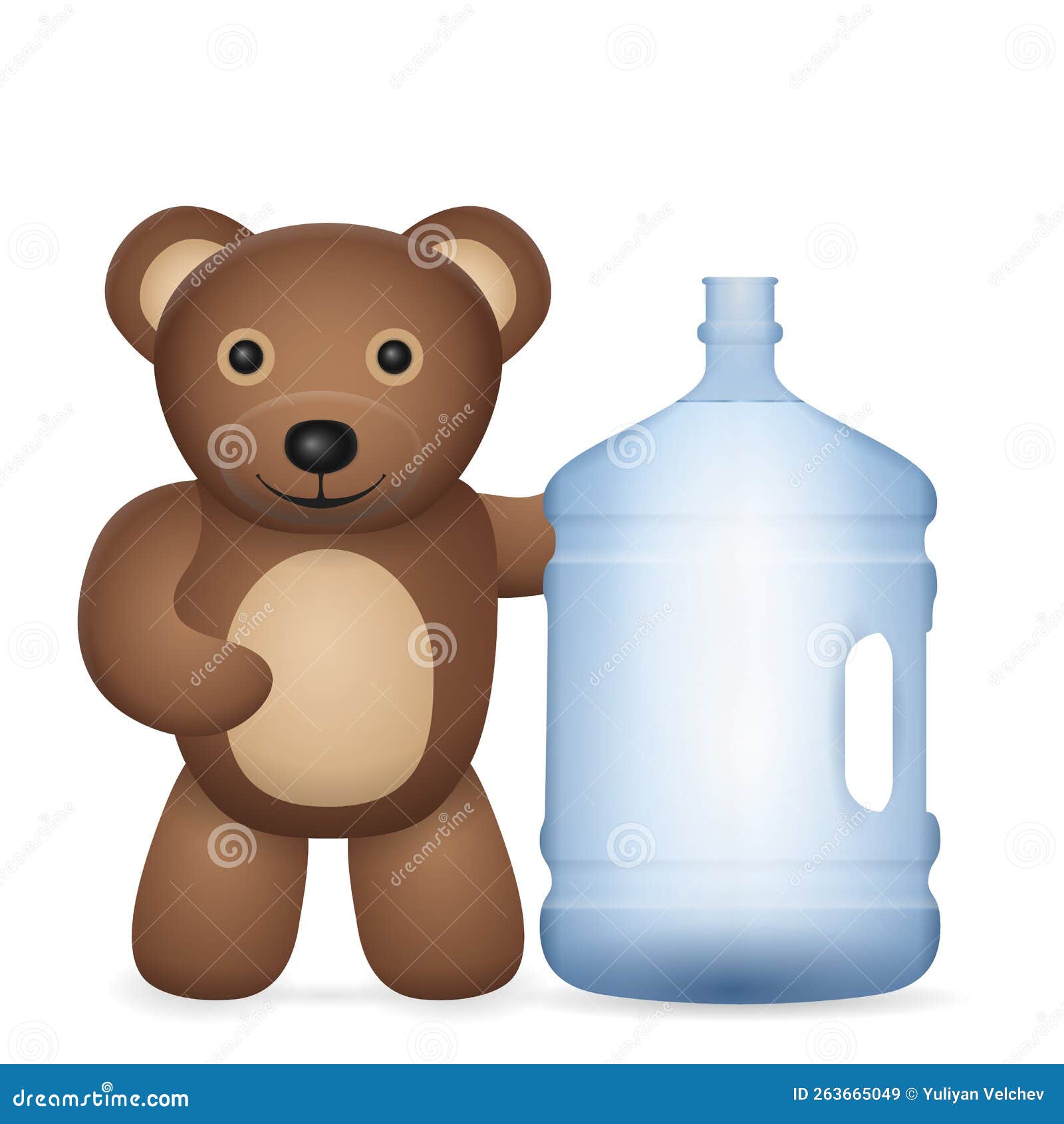 Teddy bear with water tube stock vector. Illustration of animal - 263665049