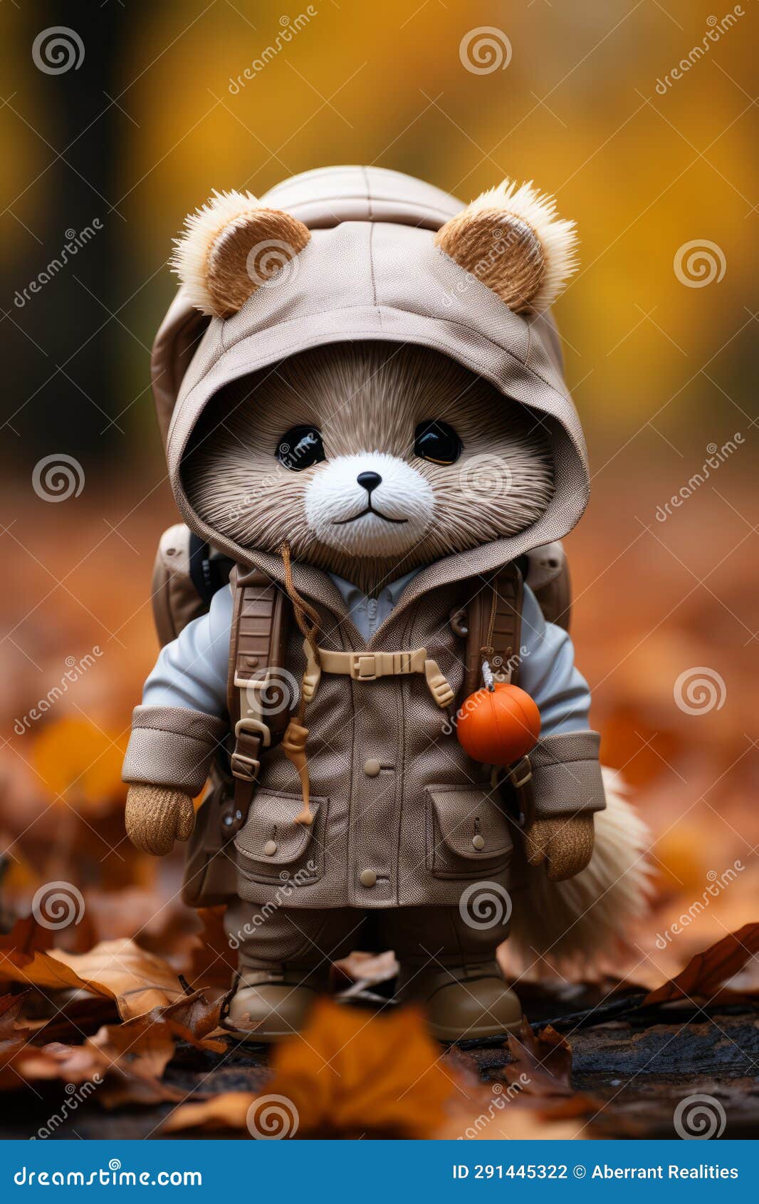 A Teddy Bear Wearing a Jacket and Holding an Apple Stock Illustration ...
