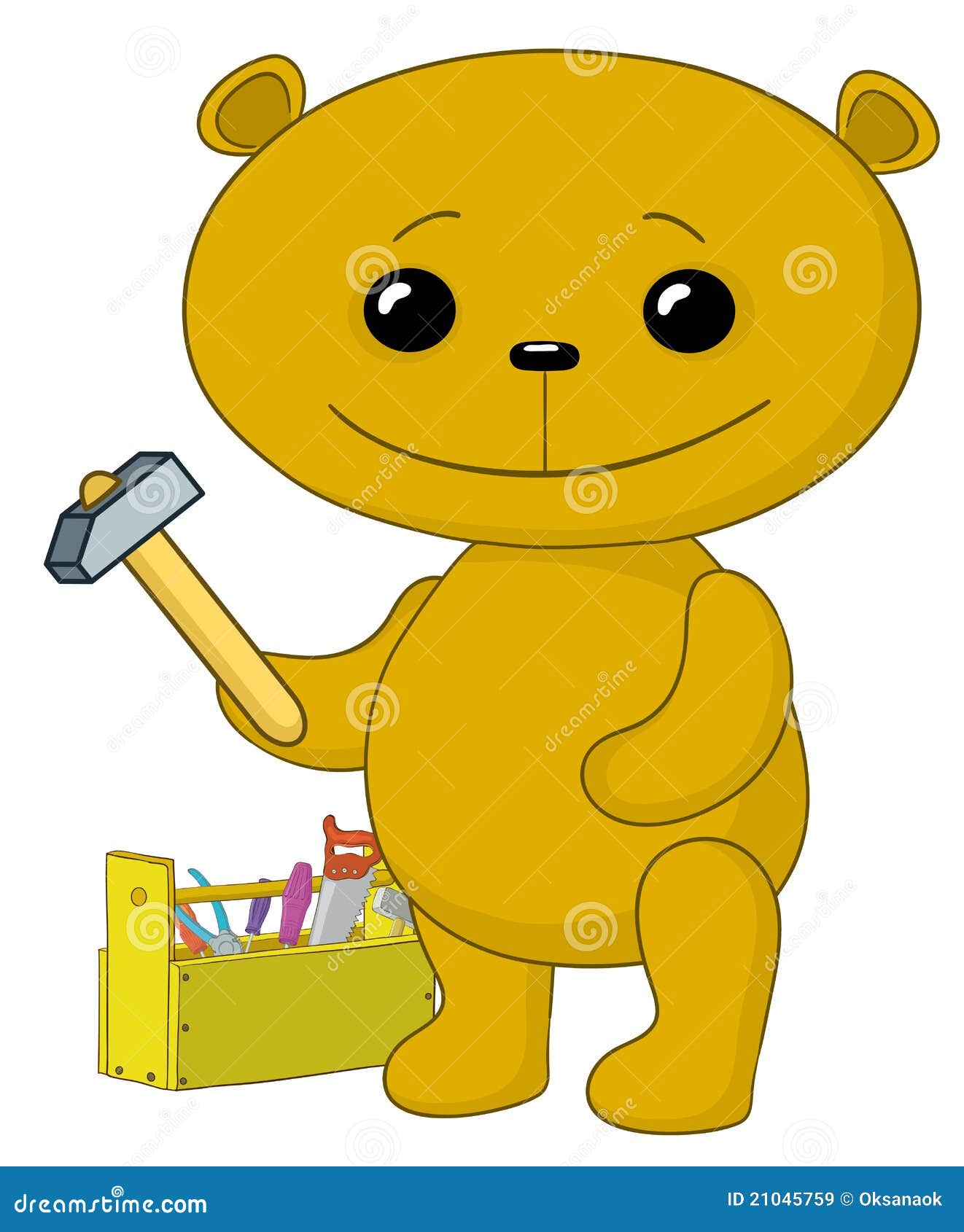 Teddy bear worker stock vector. Illustration of cartoon - 21045759