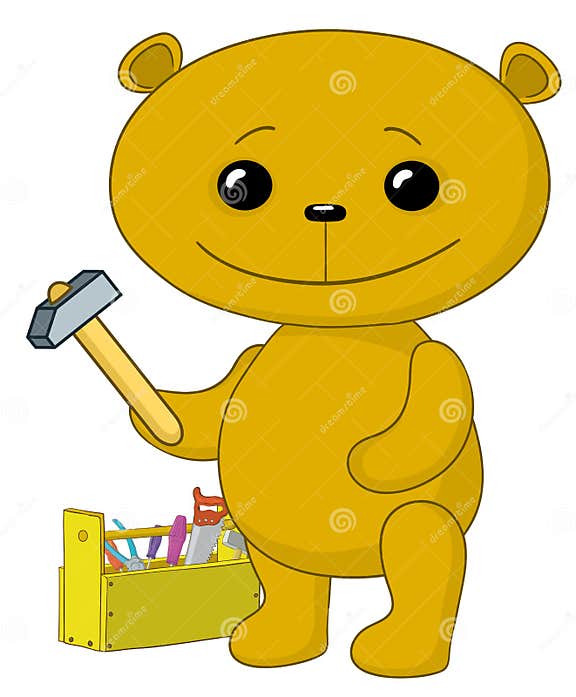 Teddy bear worker stock vector. Illustration of cartoon - 21045759
