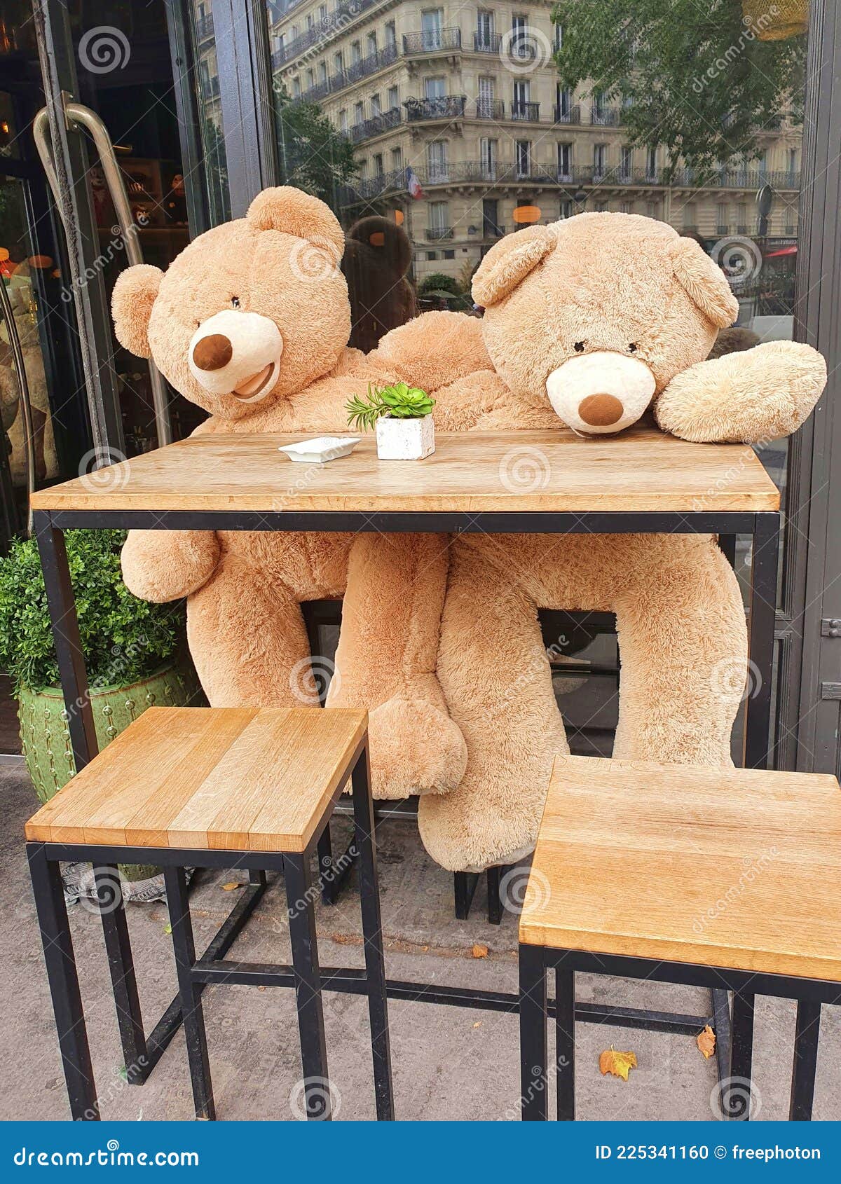 Teddy Bears at a Restaurant Table Stock Photo - Image of restaurant ...