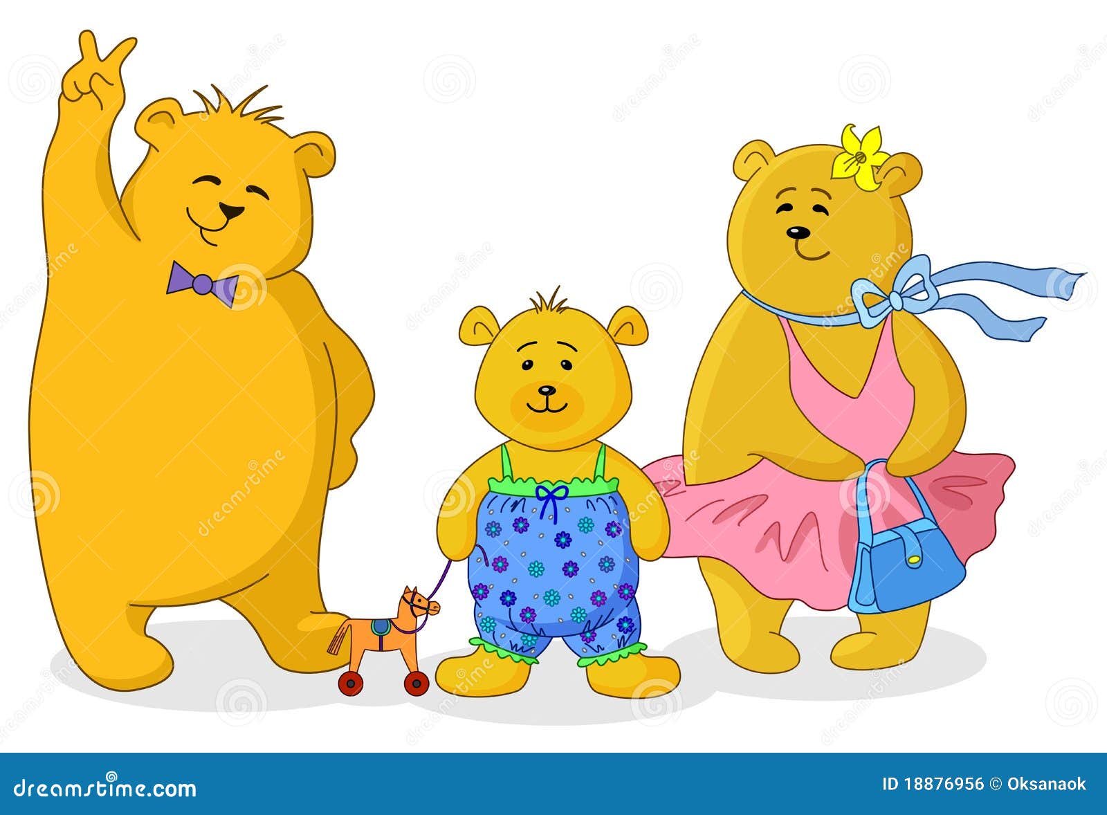 Teddy bears family stock vector. Illustration of group - 18876956