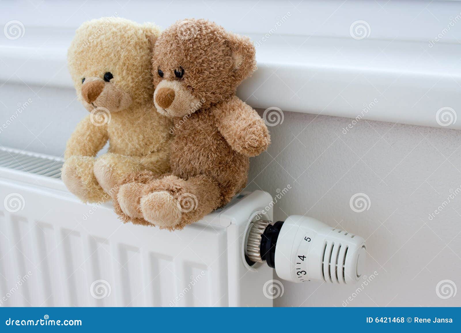 Teddy bears on the heater stock photo. Image of wall, stuffed - 6421468
