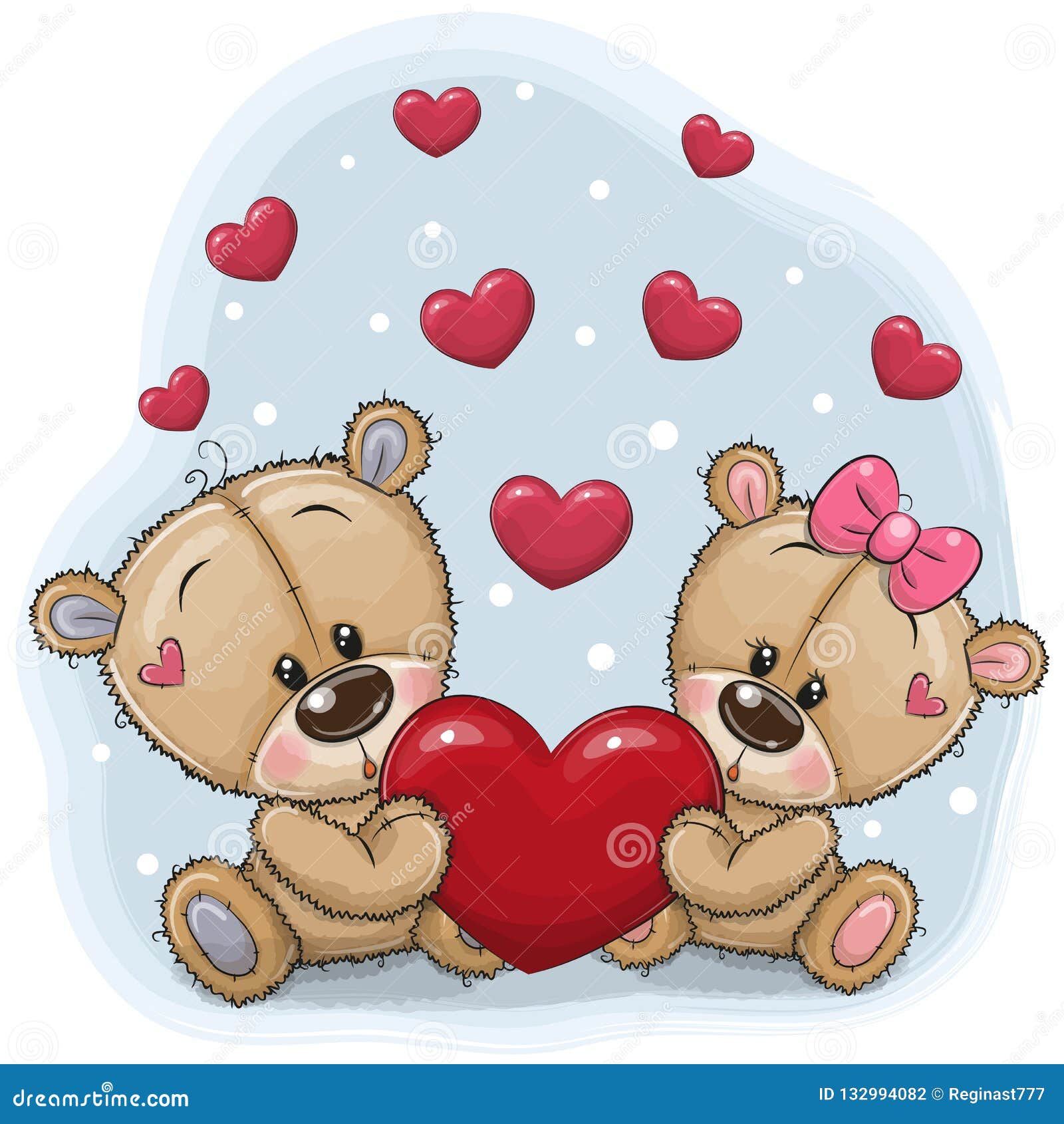 Teddy Bears Lindo Con El Corazón Ilustración del Vector - Ilustración ...