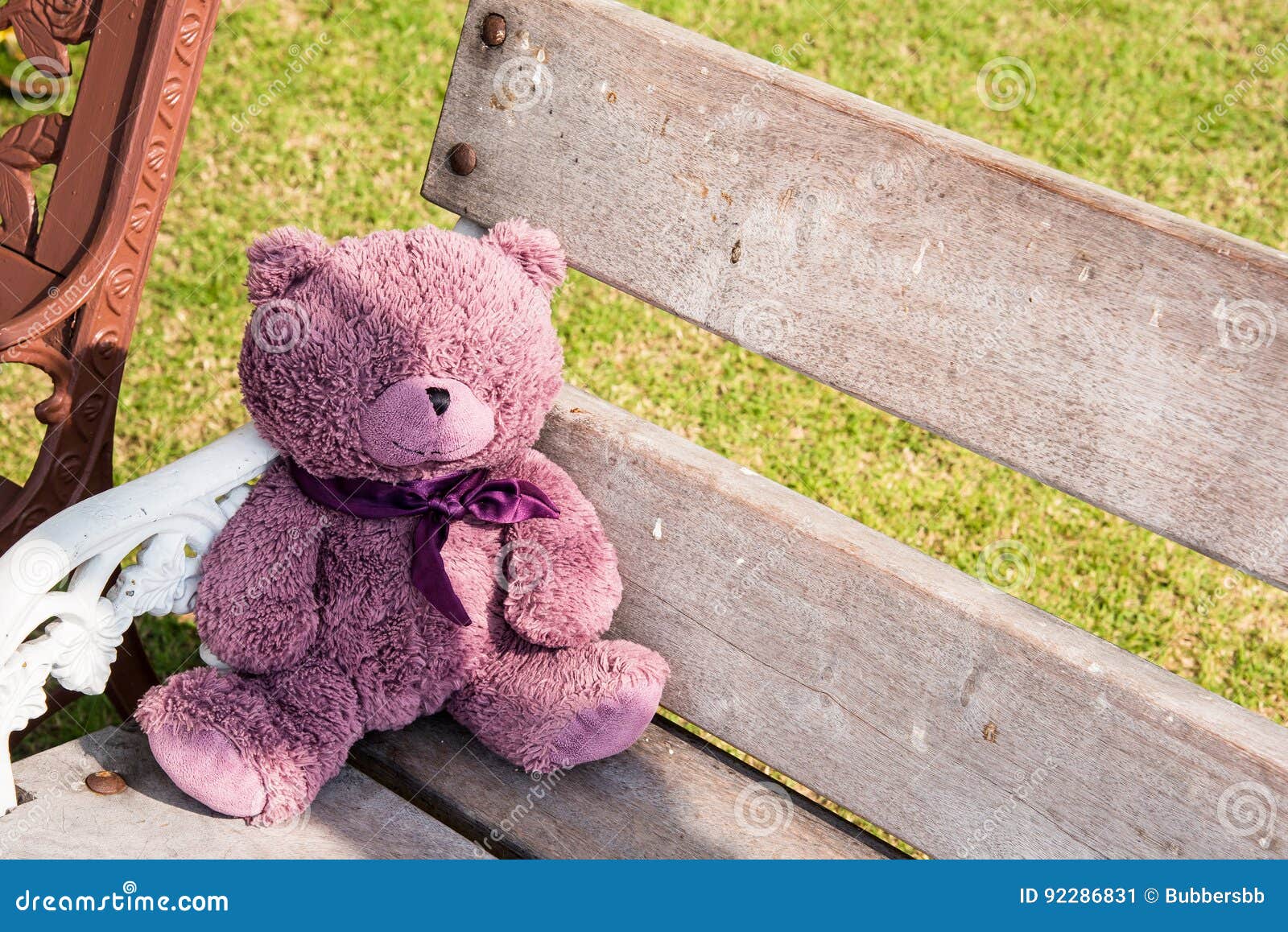 Teddy Bears Sitting on a Wooden Chair. Stock Image - Image of vintage ...
