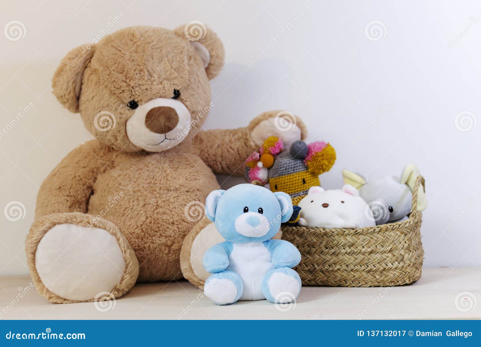 Teddy Bears with a Stuffed Toys and Basket Stock Image - Image of kind ...