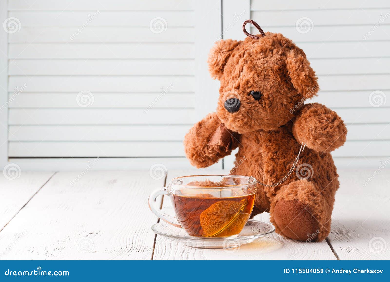 Teddy bears tea party stock photo. Image of decoration - 115584058