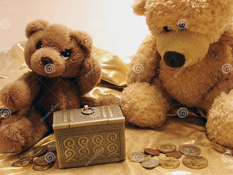 Teddy bears & treasure stock photo. Image of brown - 2277270