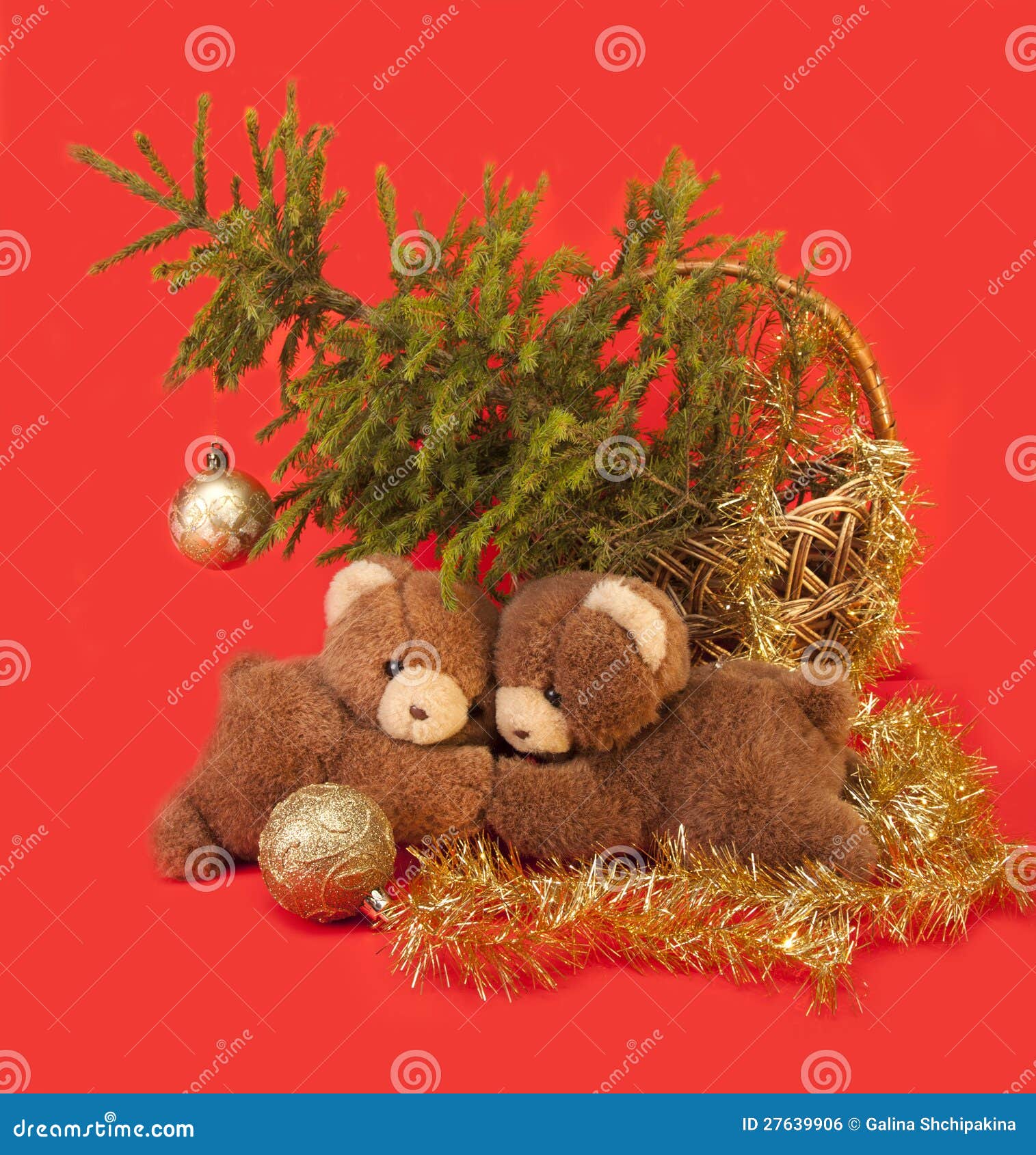Teddy bears and tree. stock photo. Image of greeting - 27639906