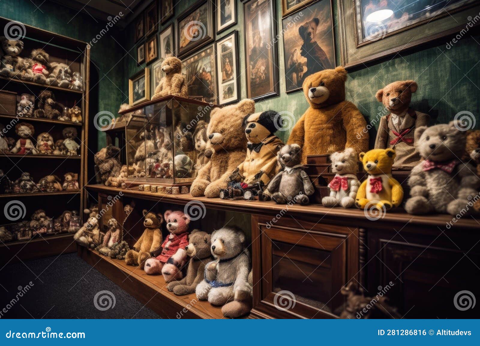 Teddy Bears From Various Eras On Display Stock Photo | CartoonDealer ...