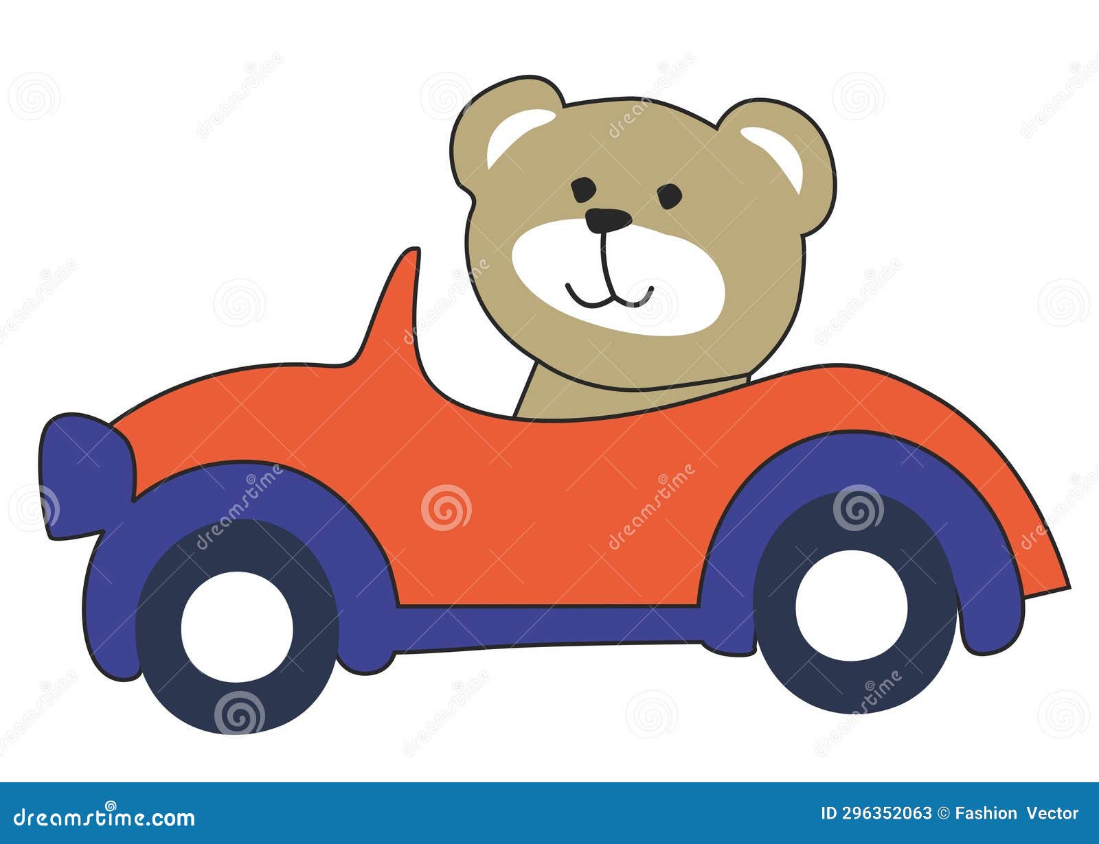 Teddy car ride vector art stock illustration. Illustration of poster ...