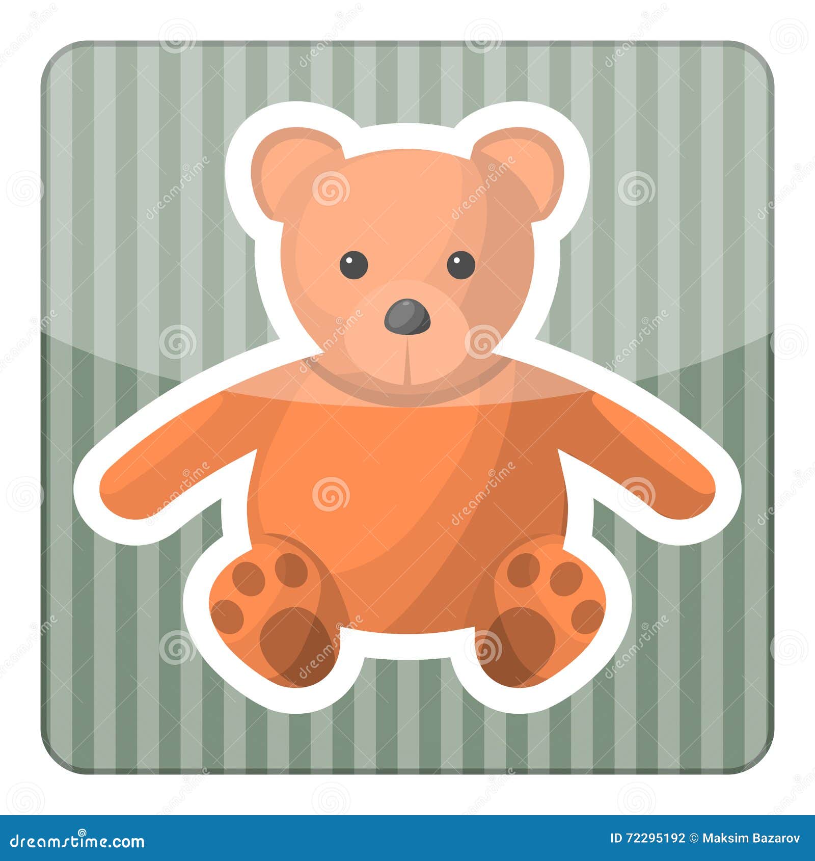 Teddy colorful icon stock vector. Illustration of mascot - 72295192