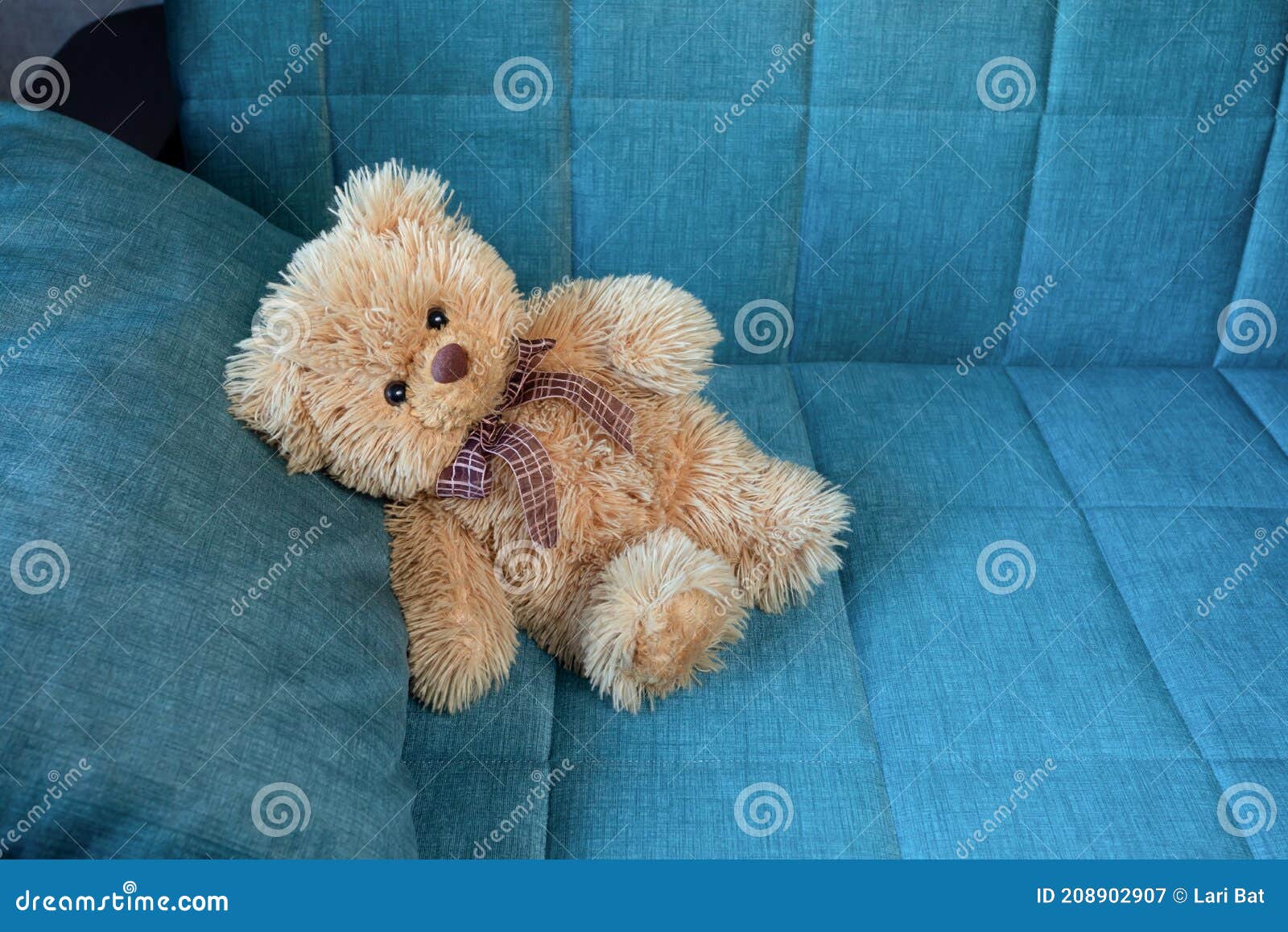 Teddy, Der Im Komfortsofa Liegt. Rest Oder Schlafkonzept Stockbild ...
