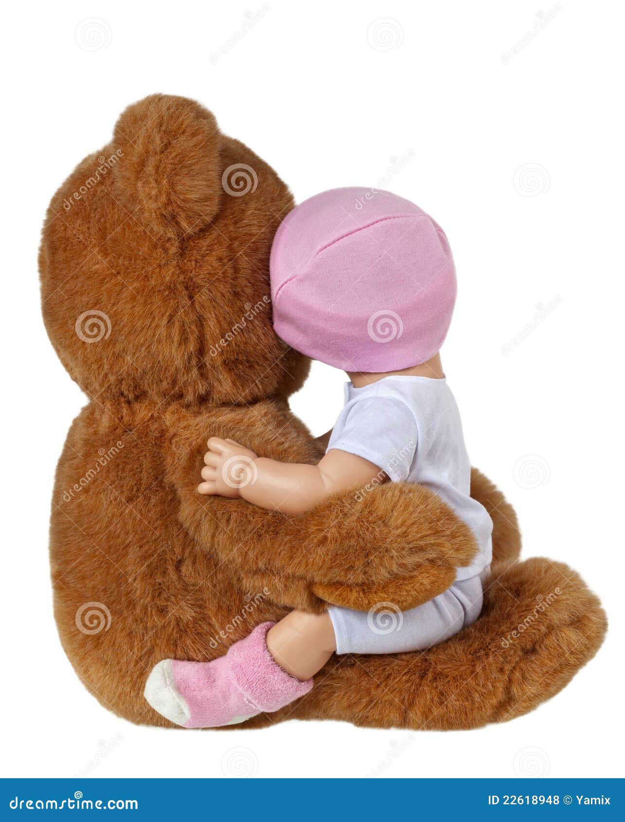 Teddy and Doll stock photo. Image of studio, white, love - 22618948