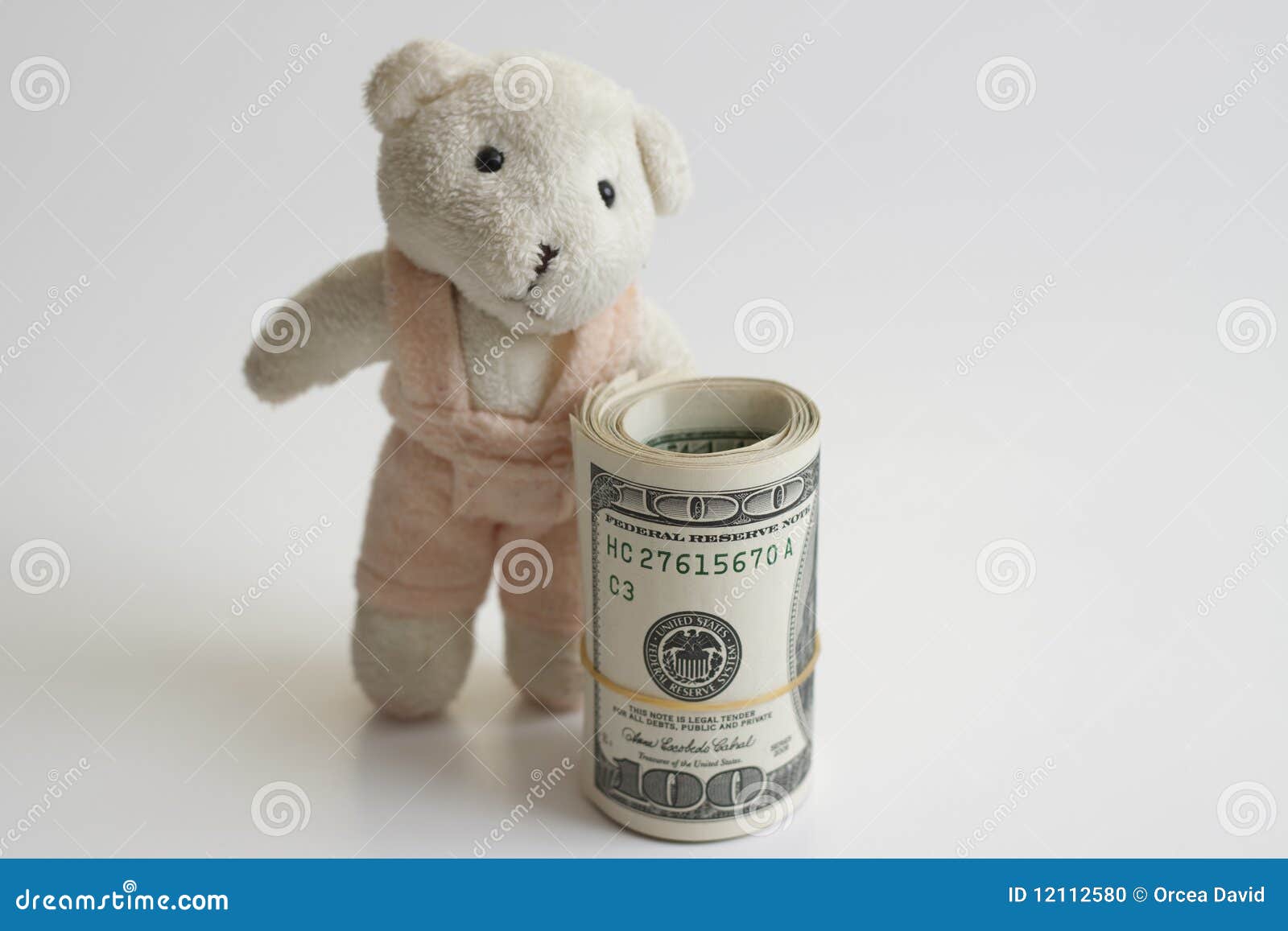 Teddy and money stock photo. Image of bear, currency - 12112580