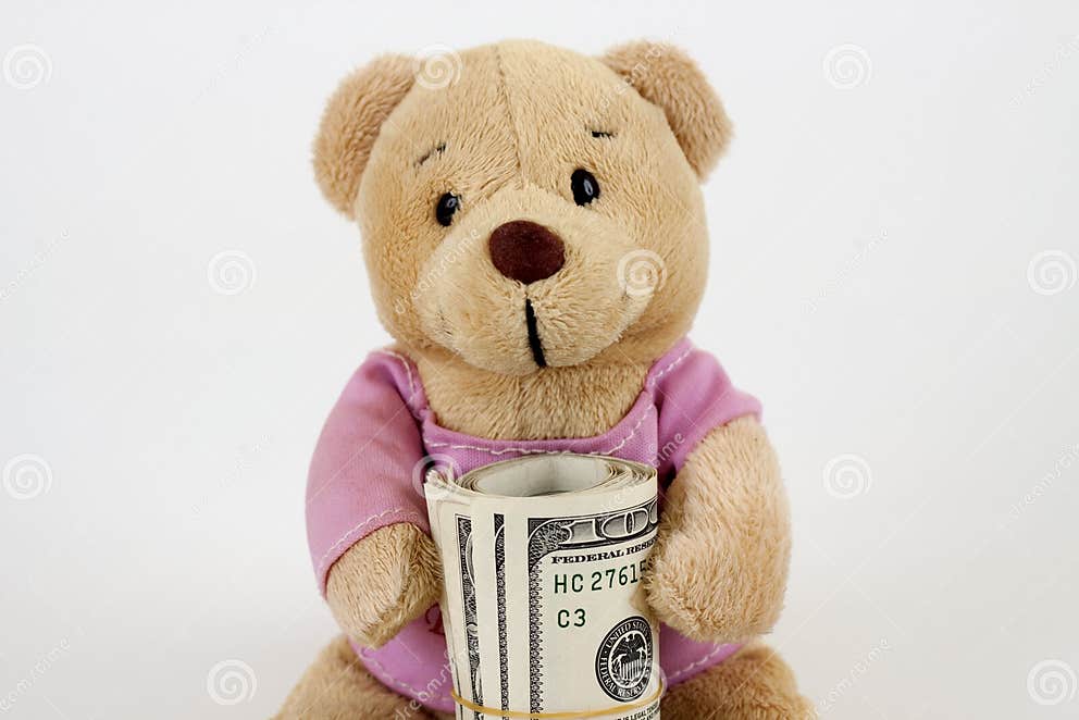 Teddy and money stock image. Image of childhood, dollar - 12112637