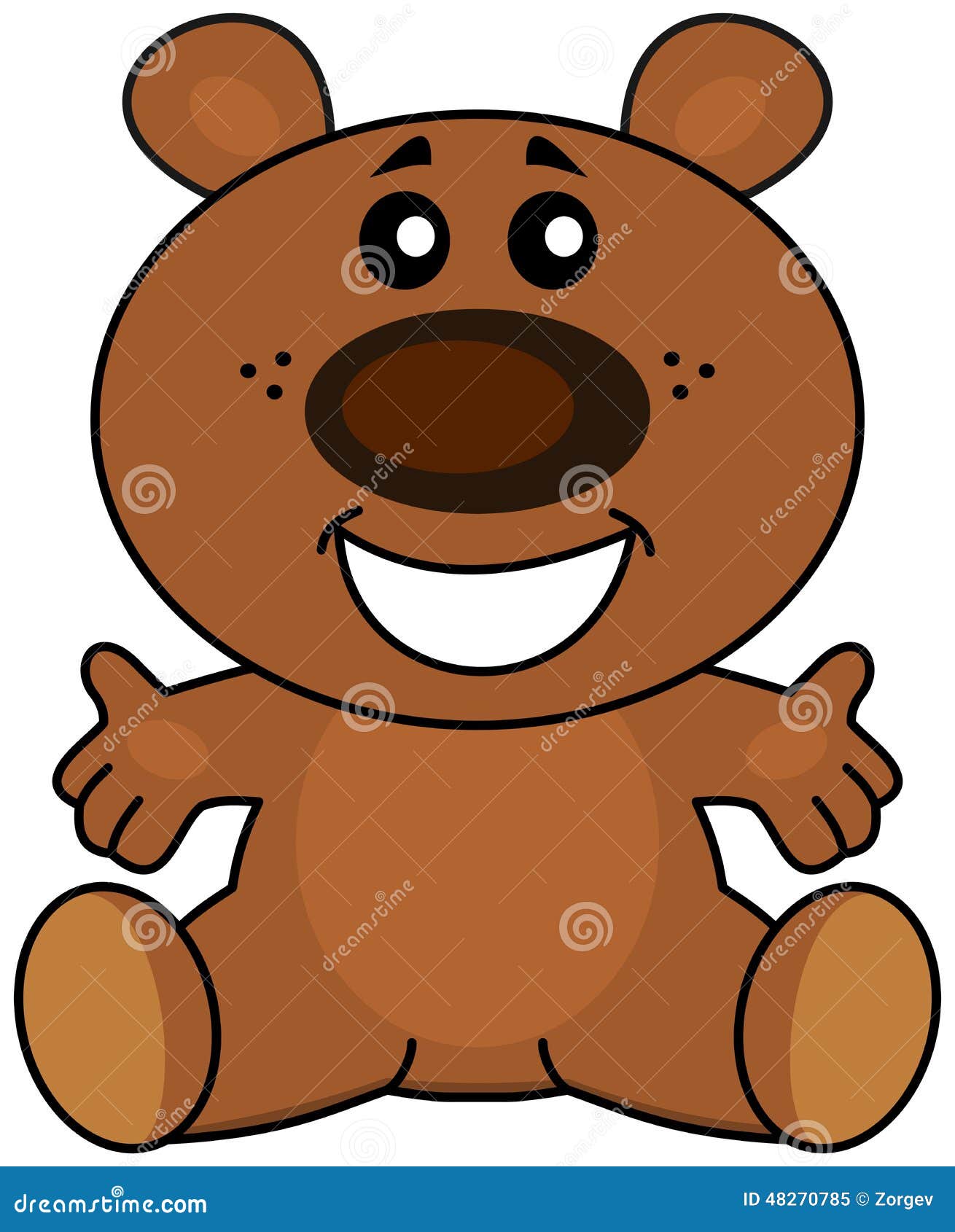 Teddy sitting smiling stock illustration. Illustration of pretty - 48270785