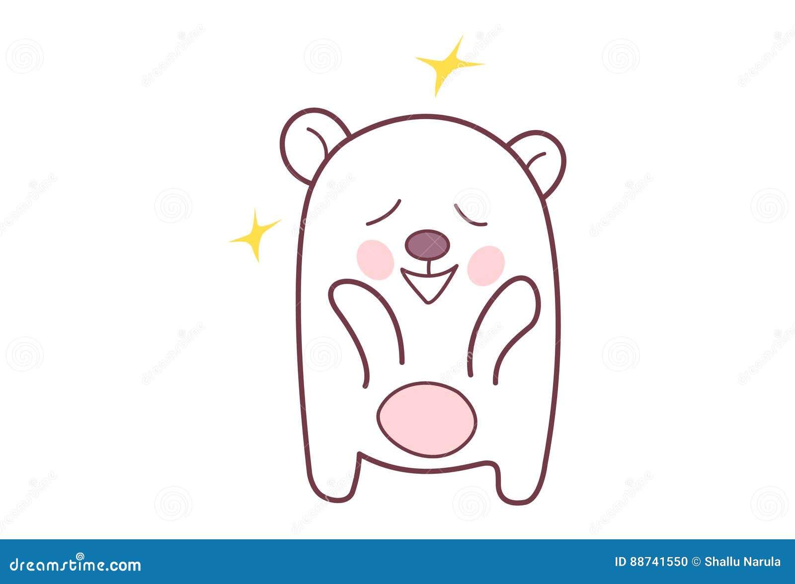 Teddy Sticker Lindo Que Siente Lindo Stock de ilustración - Ilustración ...