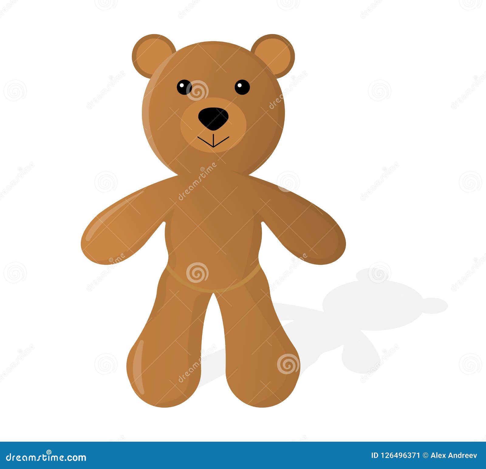 Teddy Toy Isolated Icon. Cartoon Style Stock Vector - Illustration of ...