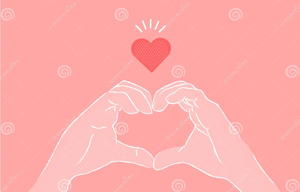 Make a Heart with Your Hands Pose with Your Hands Stock Illustration ...