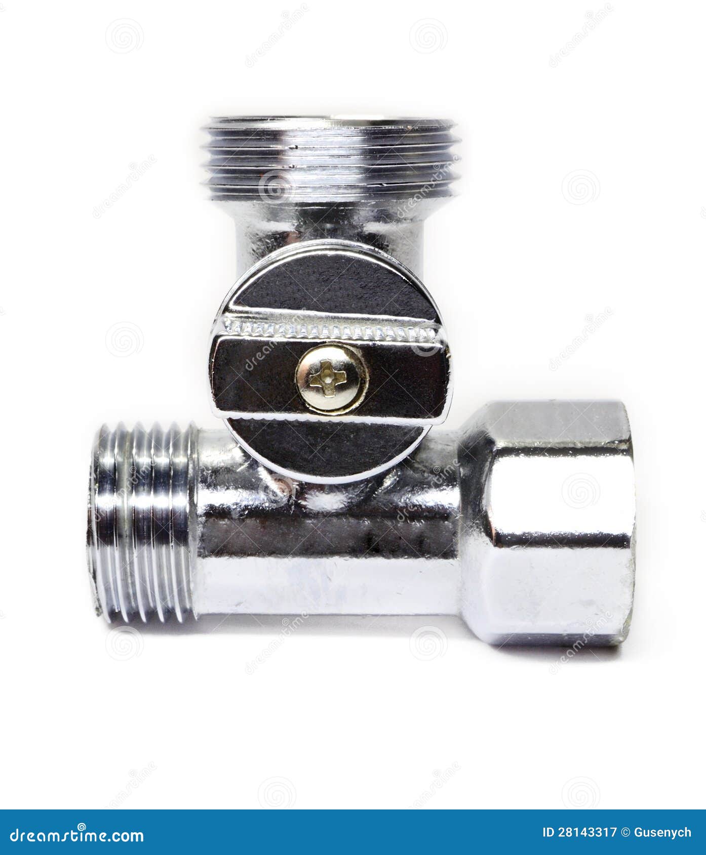 Tee with ball valve stock image. Image of iron, tool - 28143317