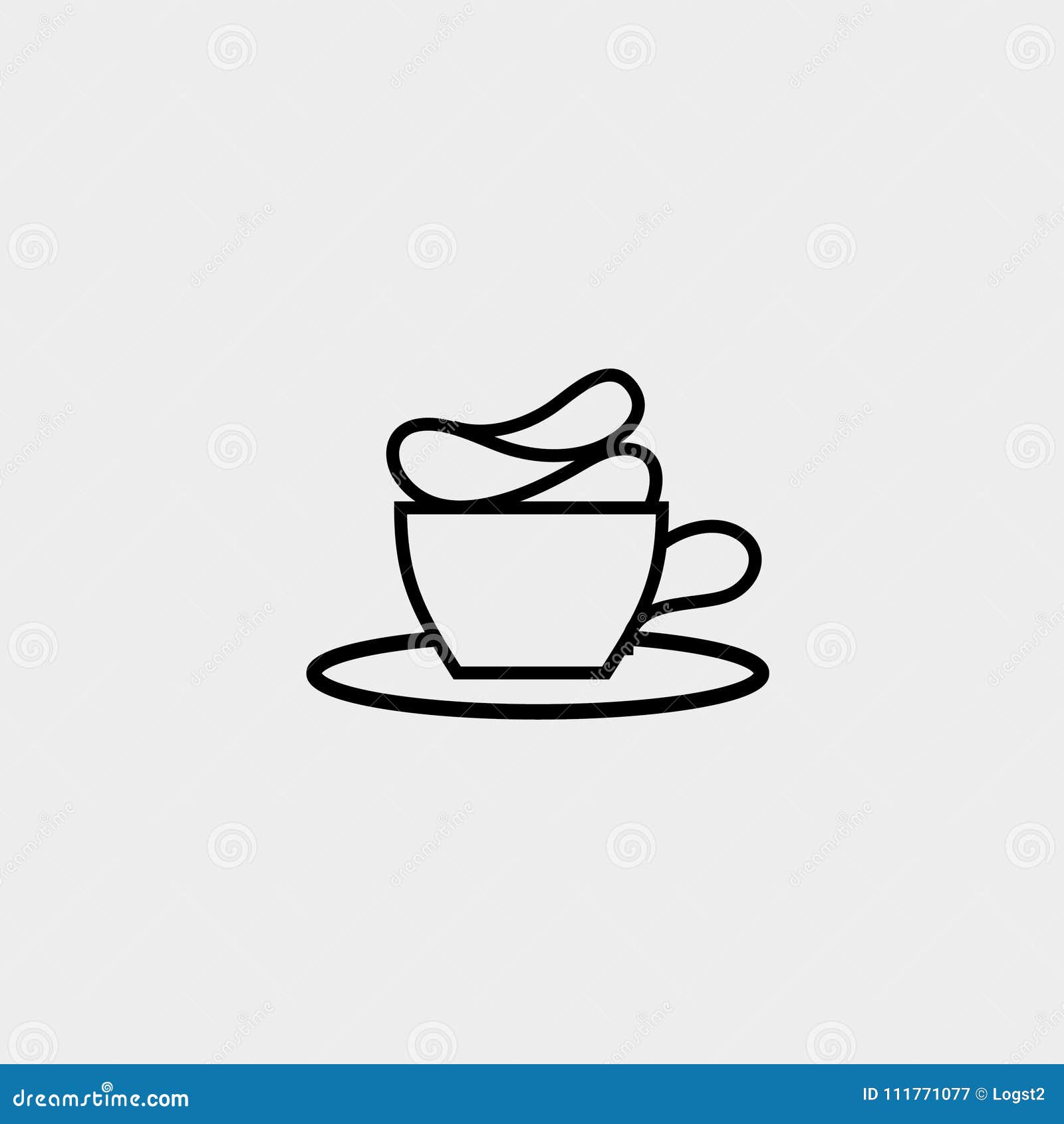 Tee and Coffee Vector Logo. Cafe Emblem Stock Vector - Illustration of ...