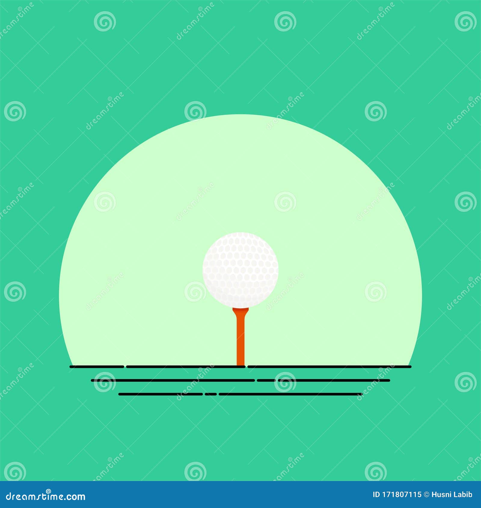 Tee and Golf Ball stock vector. Illustration of hobby - 171807115