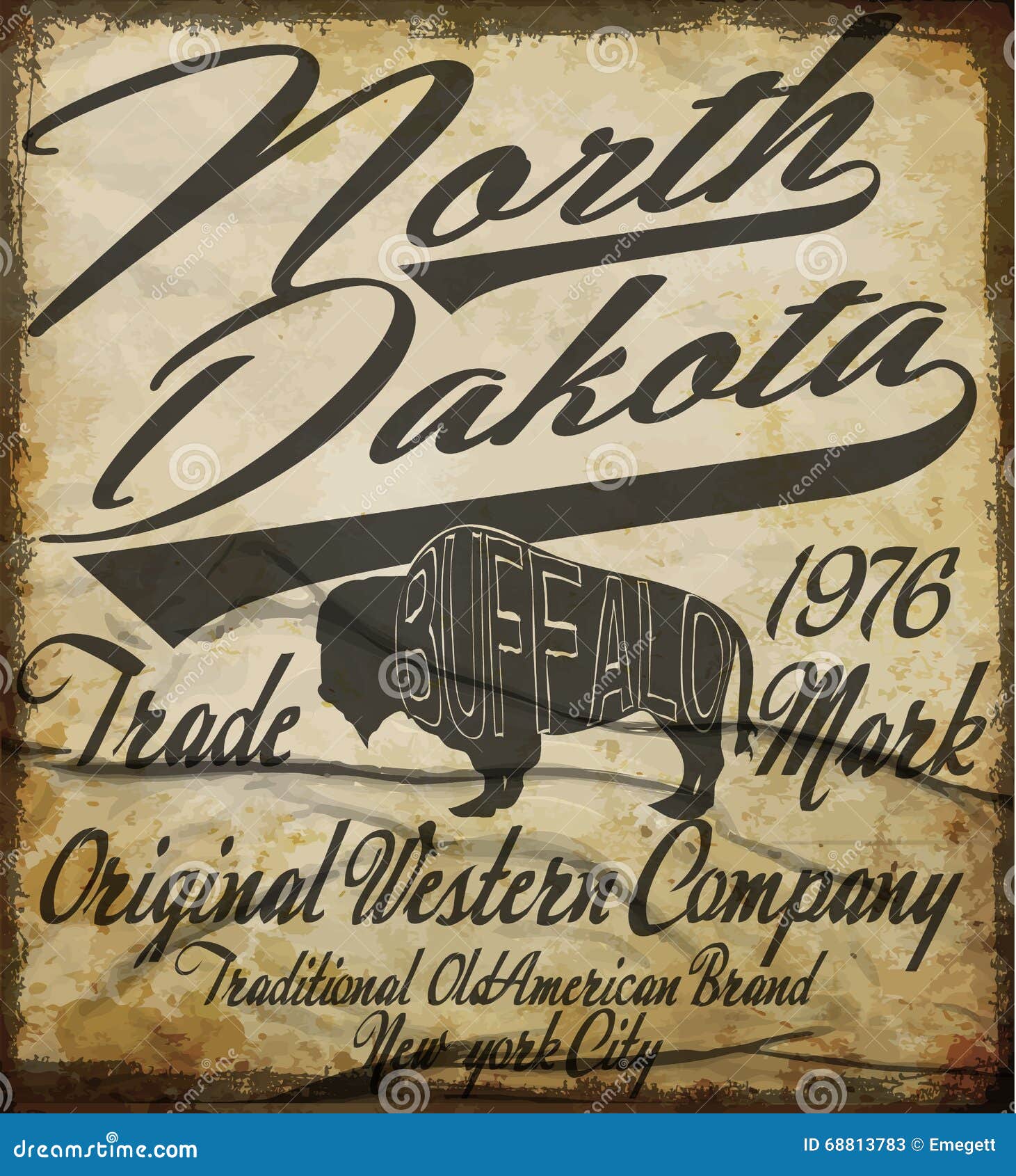 Vintage American Old Western Designs Sign And Graphics