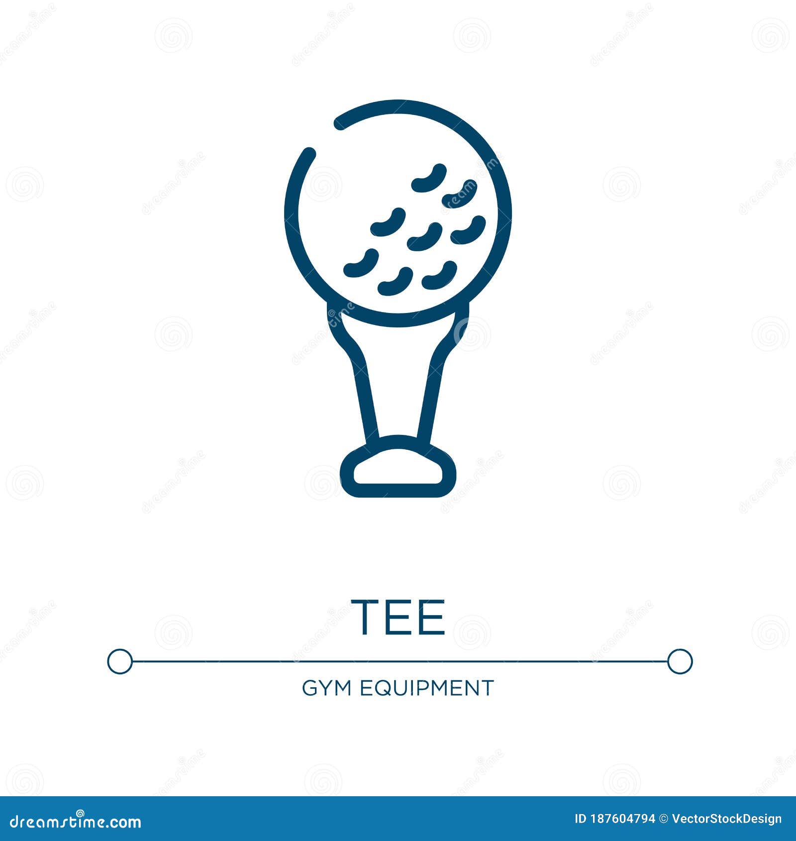 Tee Icon. Linear Vector Illustration from Golf Collection. Outline Tee ...