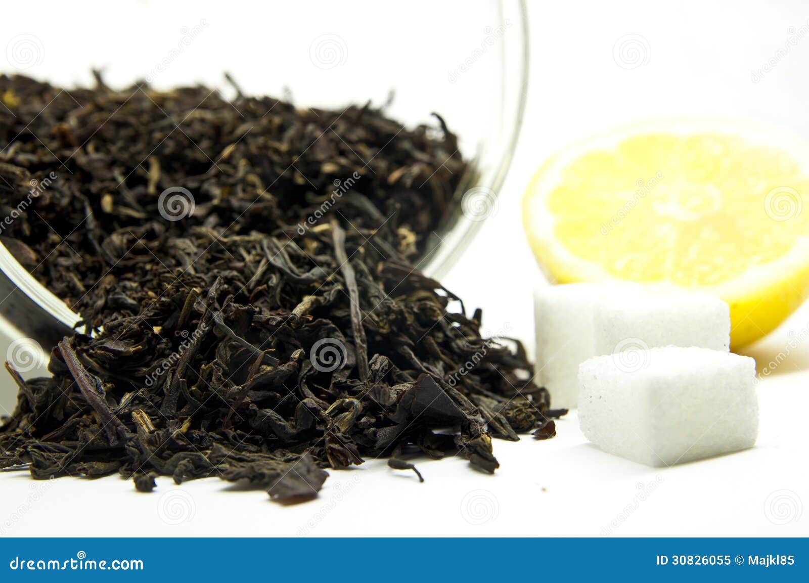 Tee mit Zitrone und Zucker stockbild. Bild von würfel - 30826055