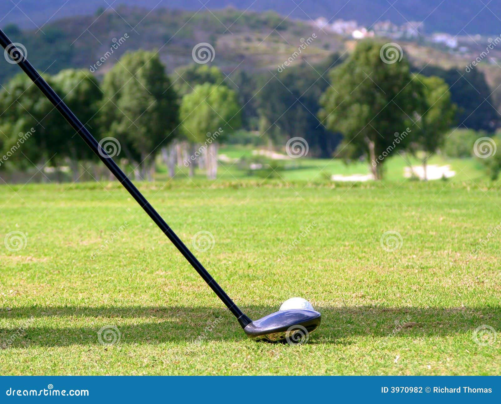 Tee off stock photo. Image of golf, view, fairway, sunlight - 3970982