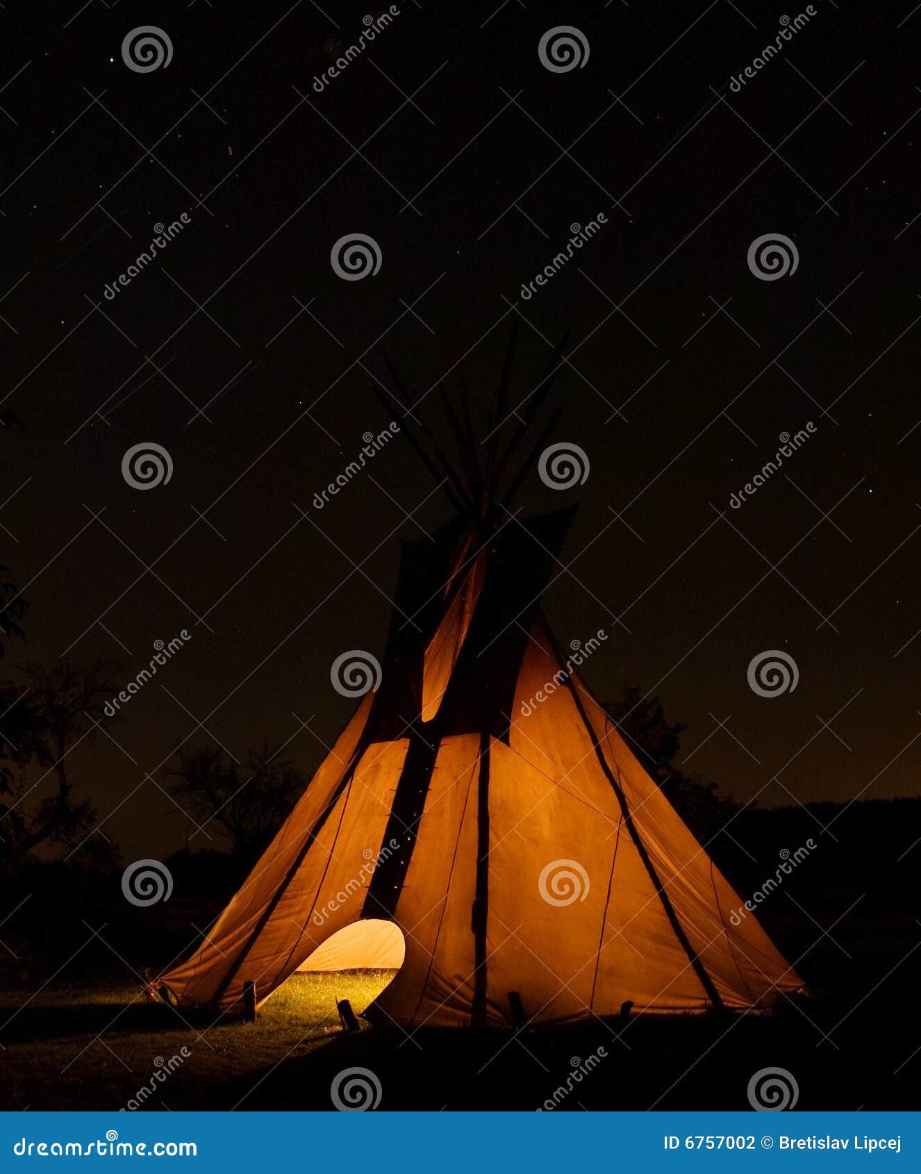 Tee pee stock photo. Image of wild, west, travel, night - 6757002