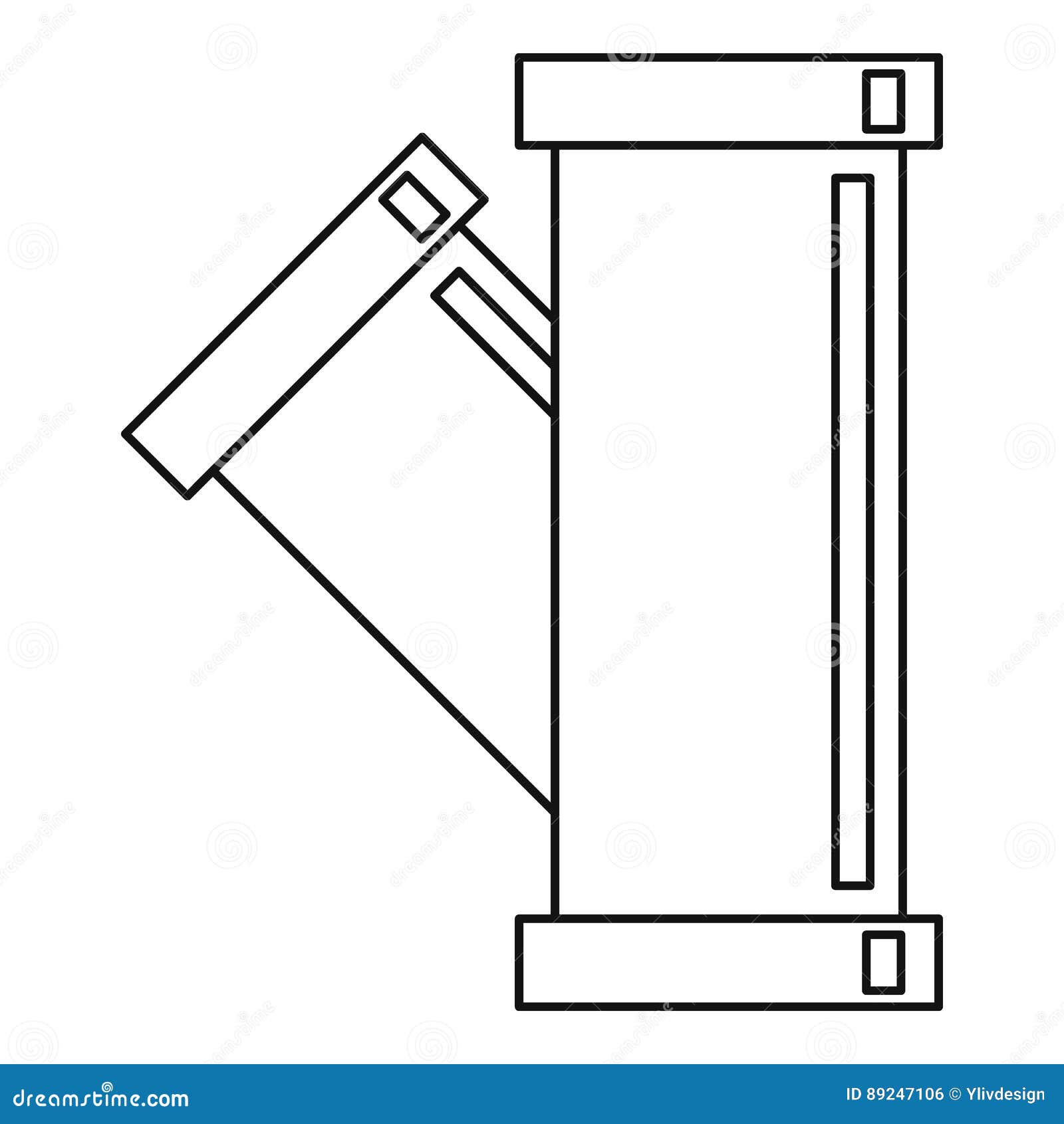 Tee Plumbing Fitting Icon, Outline Style Stock Vector - Illustration of ...