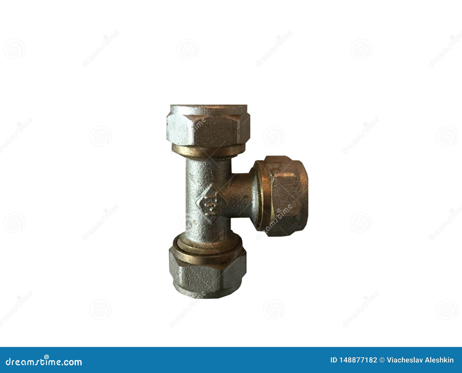 Tee Plumbing on a White Background Stock Photo - Image of pipeline ...