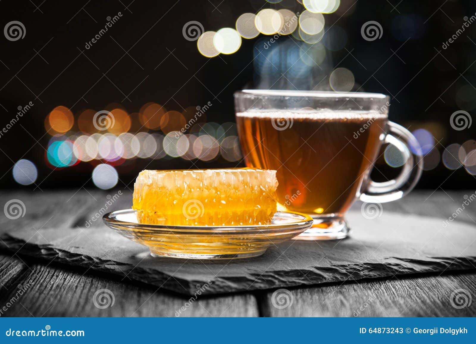 Tee und Honig stockbild. Bild von produkt, gold, glanz - 64873243