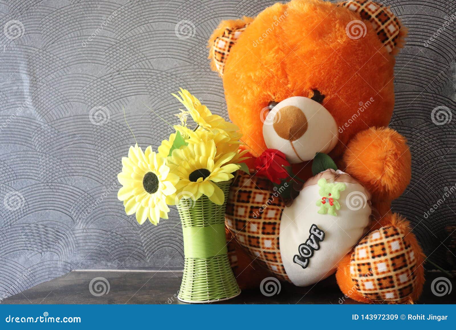 Teedy with flowers stock image. Image of teedy, cute - 143972309