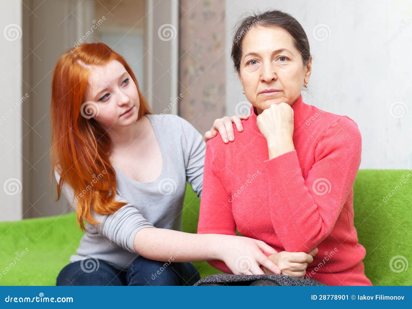 Teen Asks for Forgiveness from Her Mother Stock Image - Image of ...