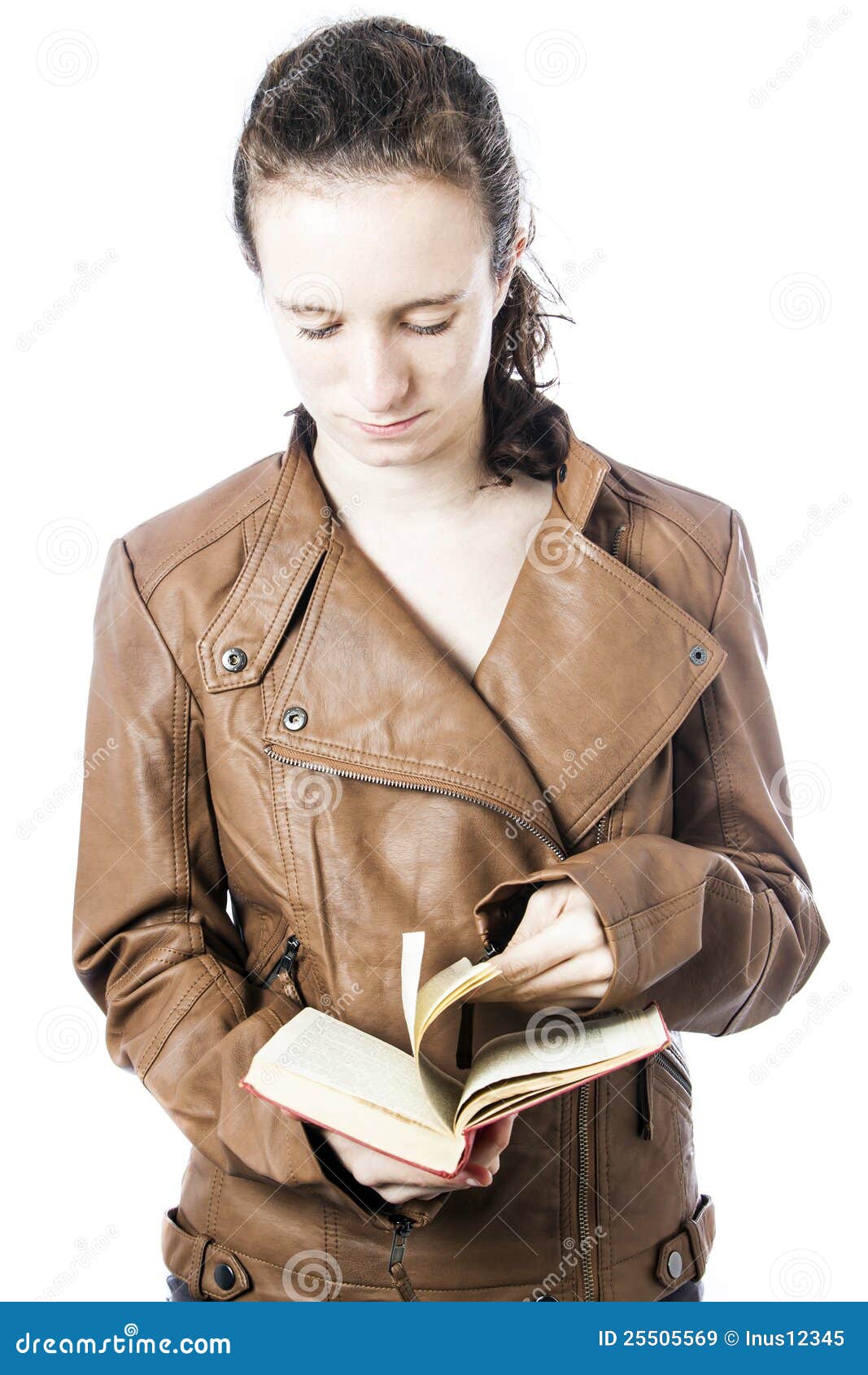 Teen with book stock image. Image of isolated, looking - 25505569