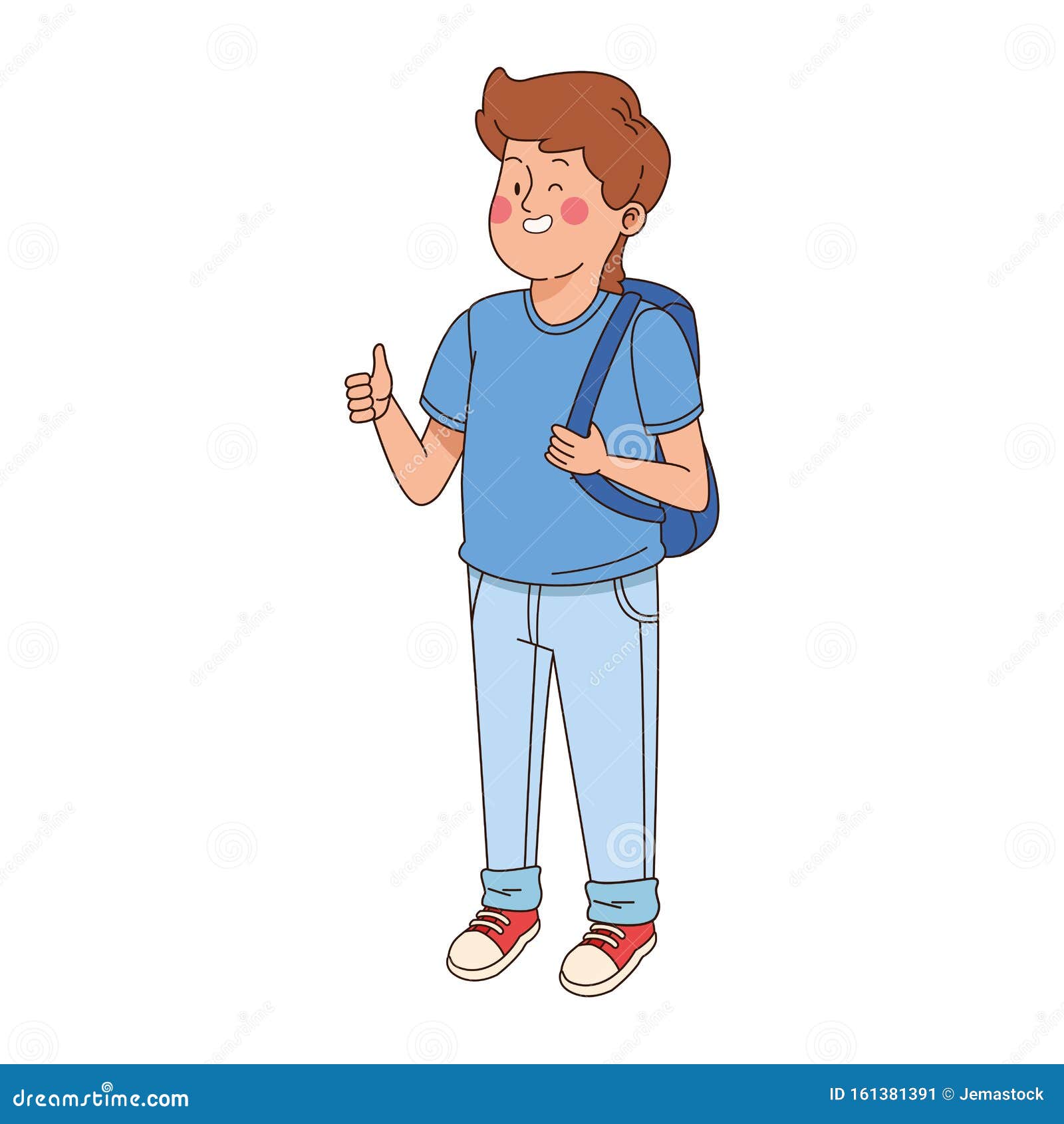 Teen Boy with Backpack Icon, Flat Design Stock Vector - Illustration of ...