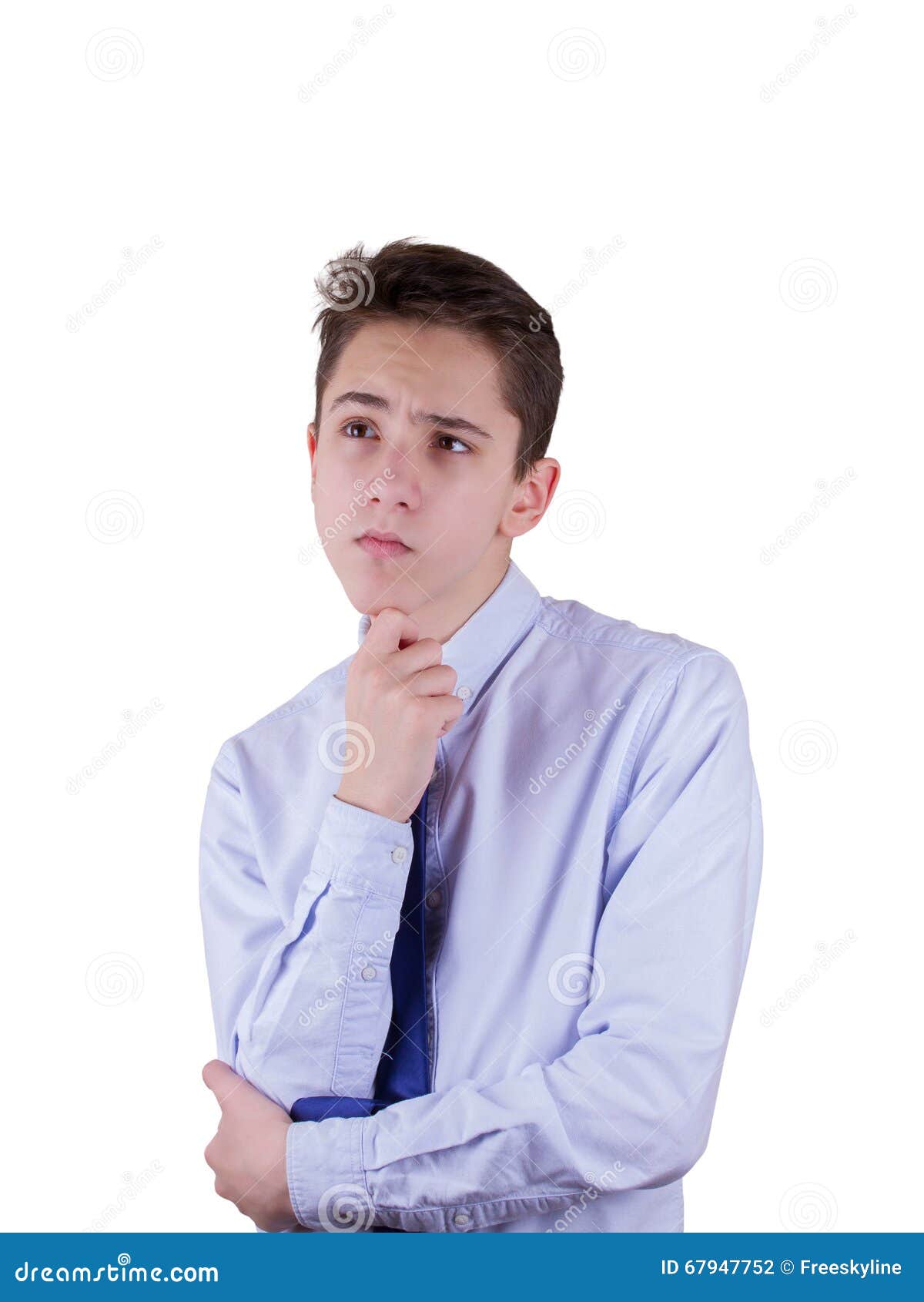 Teen Boy Doubting. Isolated on White. Stock Photo - Image of happiness ...