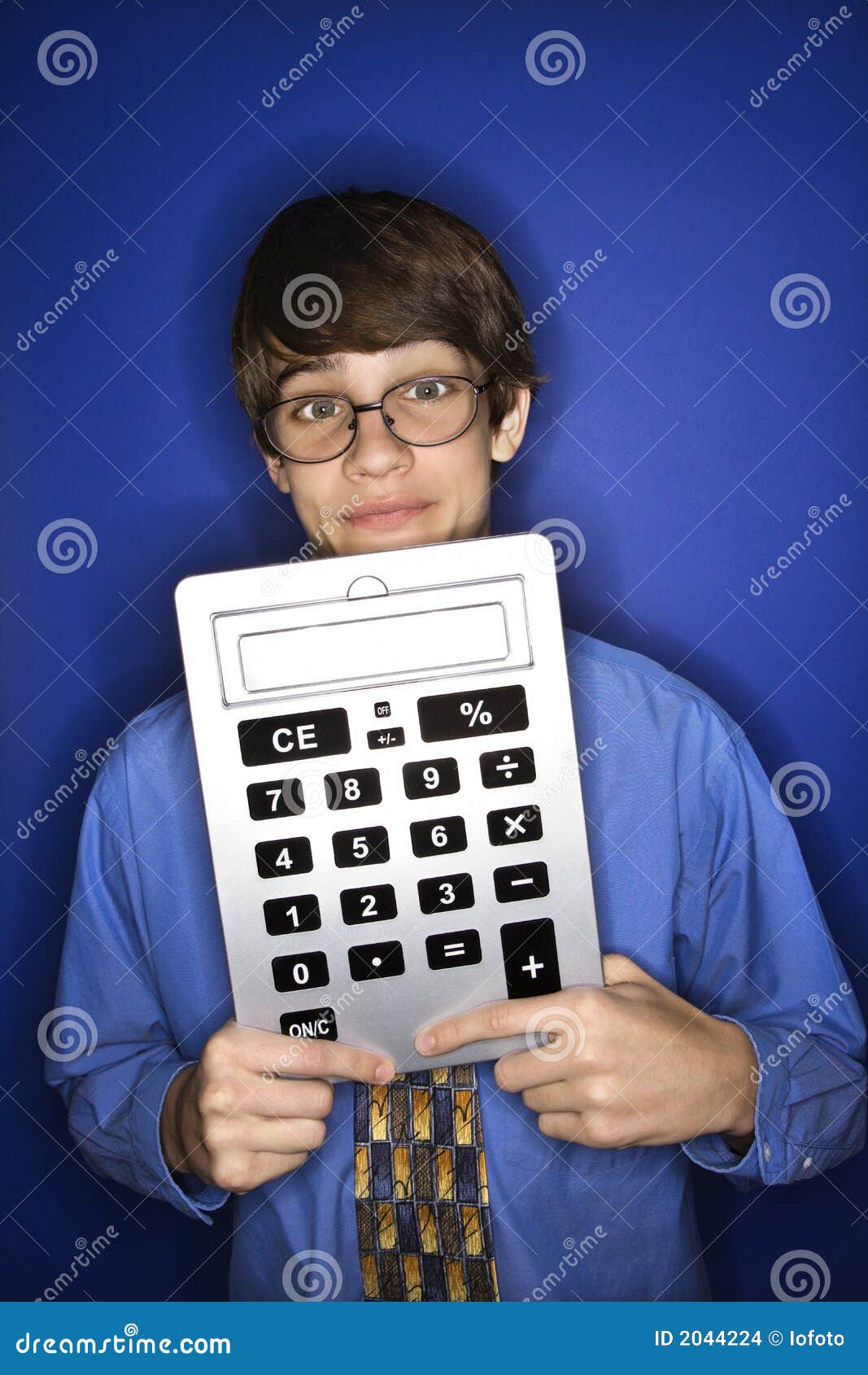 Teen Boy Holding Calculator. Stock Photo - Image of years, learning ...