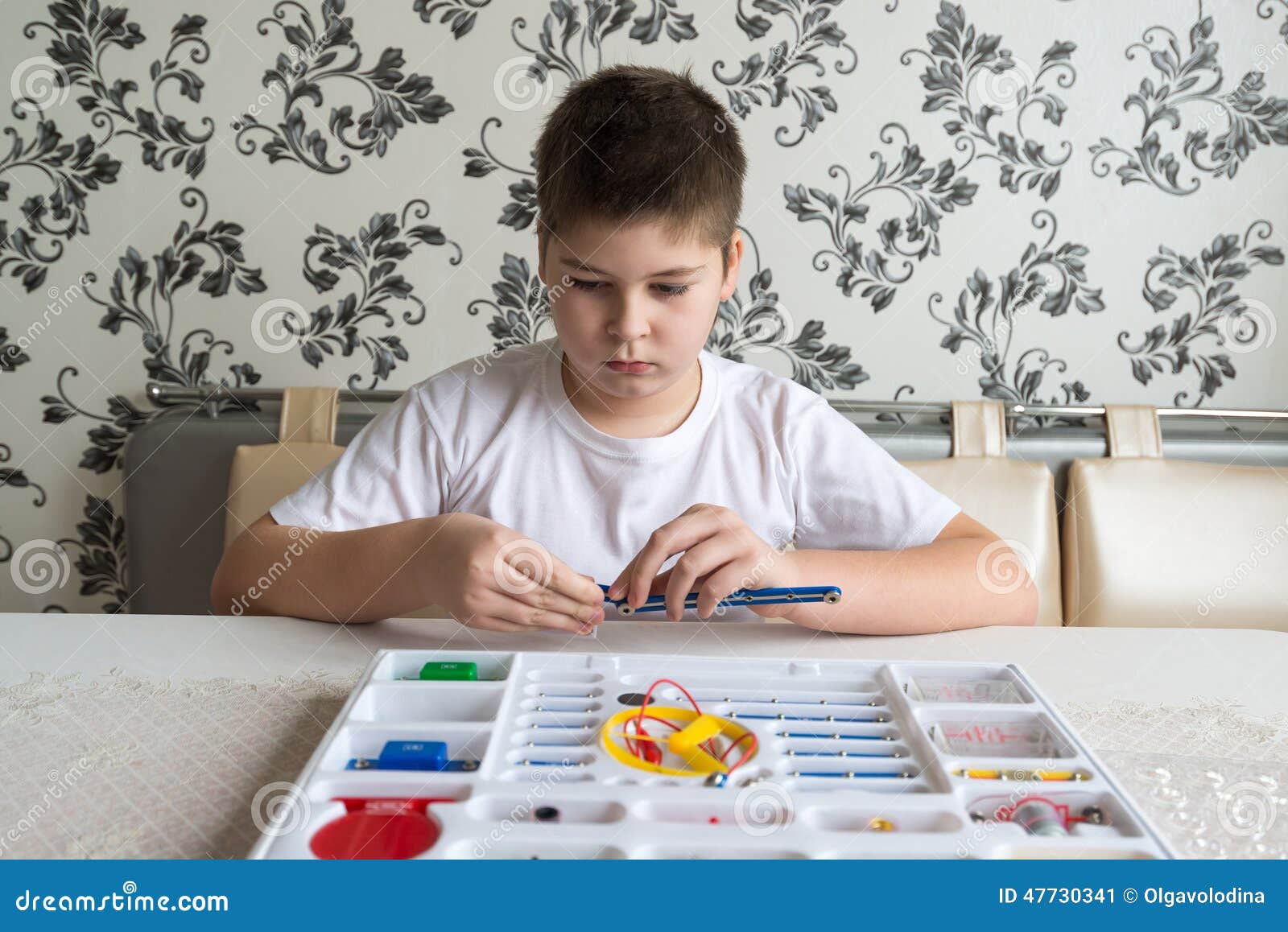 Teen Boy at Home with Electronic Project Stock Image - Image of year ...