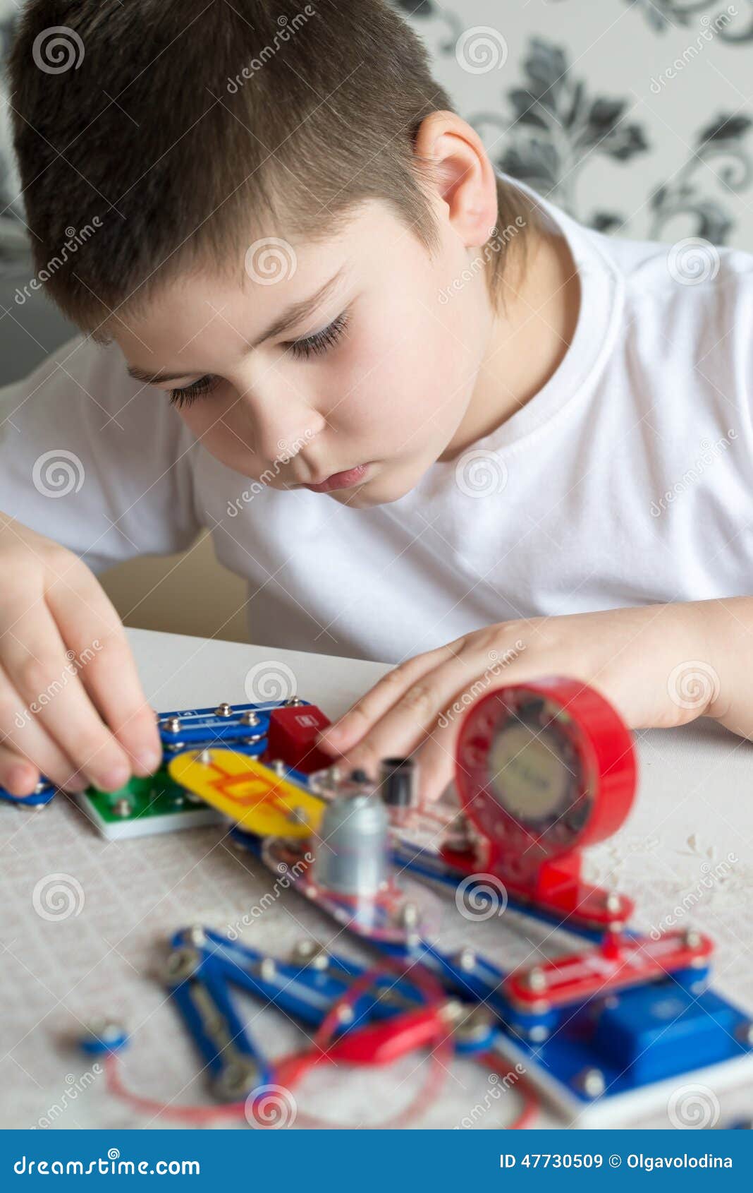 Teen Boy at Home with Electronic Project Stock Image - Image of student ...