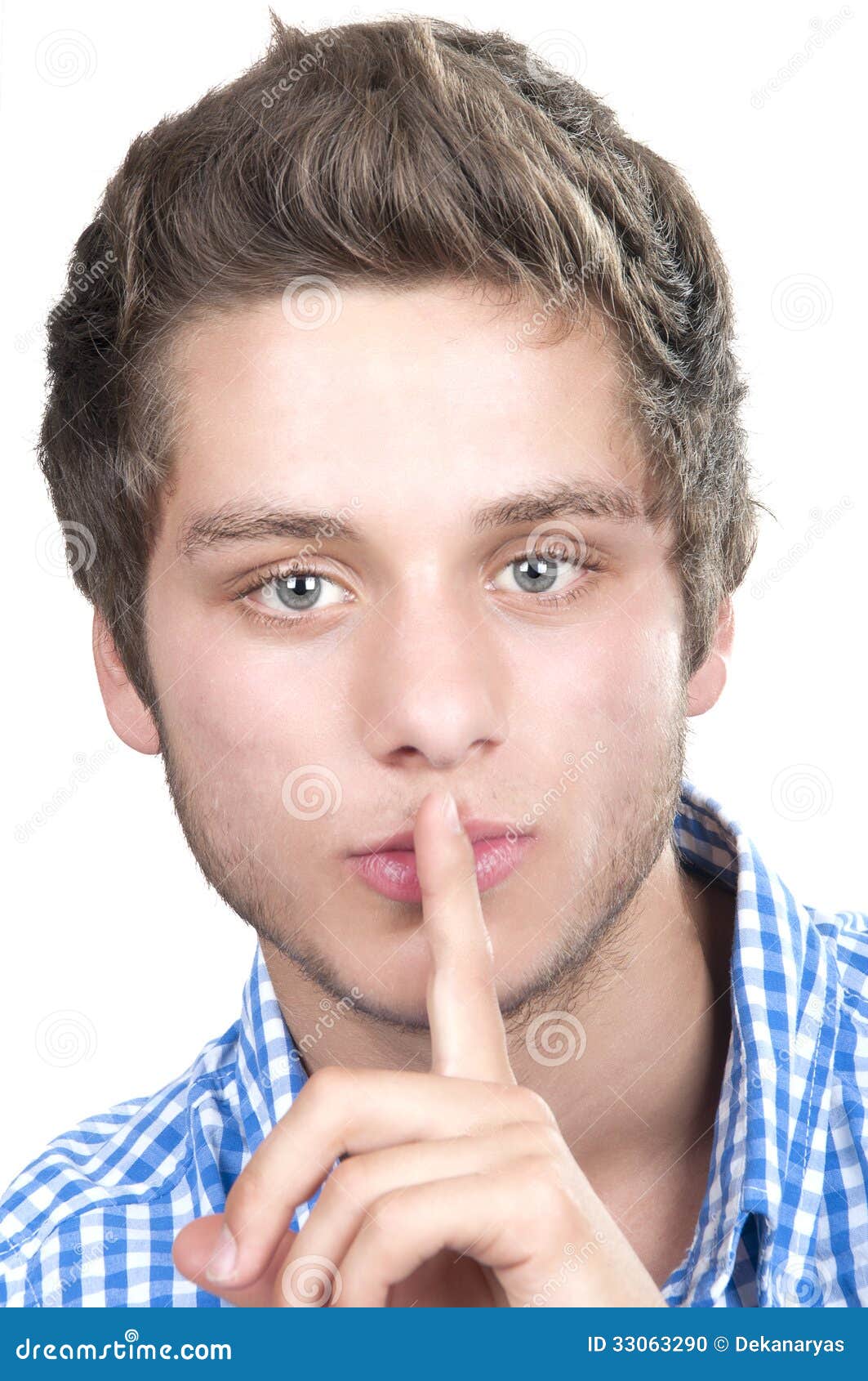 Teen Boy Making a Quiet Gesture Stock Photo - Image of people, gesture ...