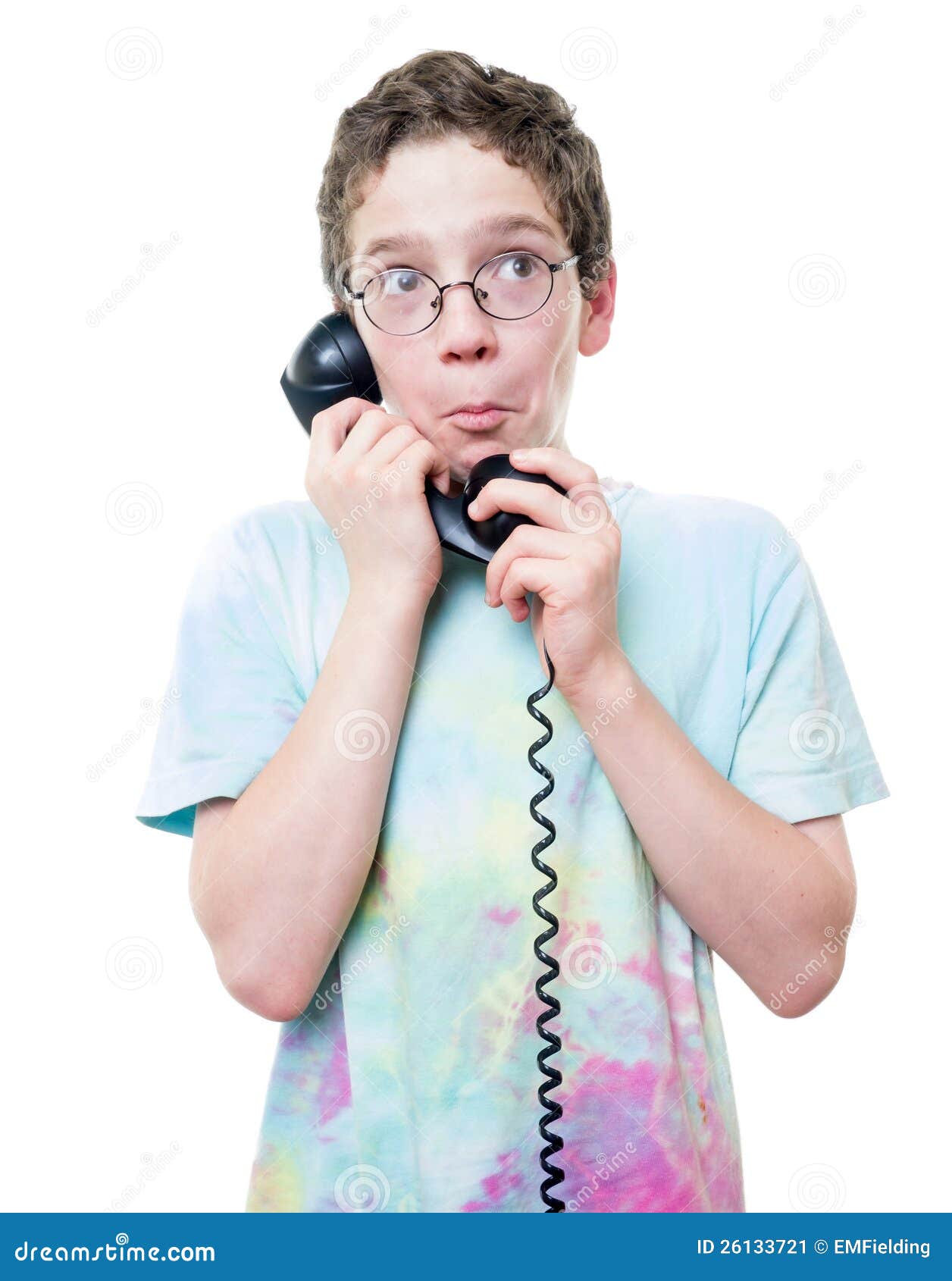 Teen Boy On The Phone With An Strong Expression Stock Image - Image ...