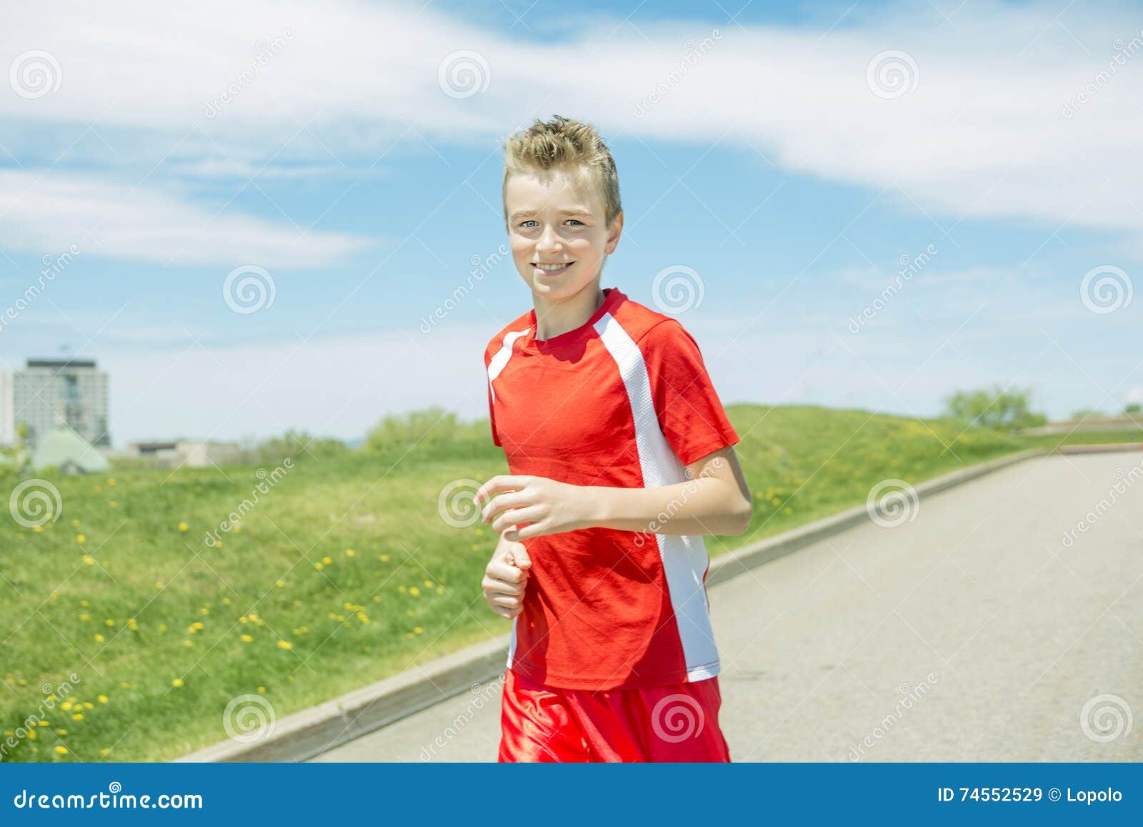 Teen Boy Run Outside in a Day Light Stock Image - Image of sporting ...