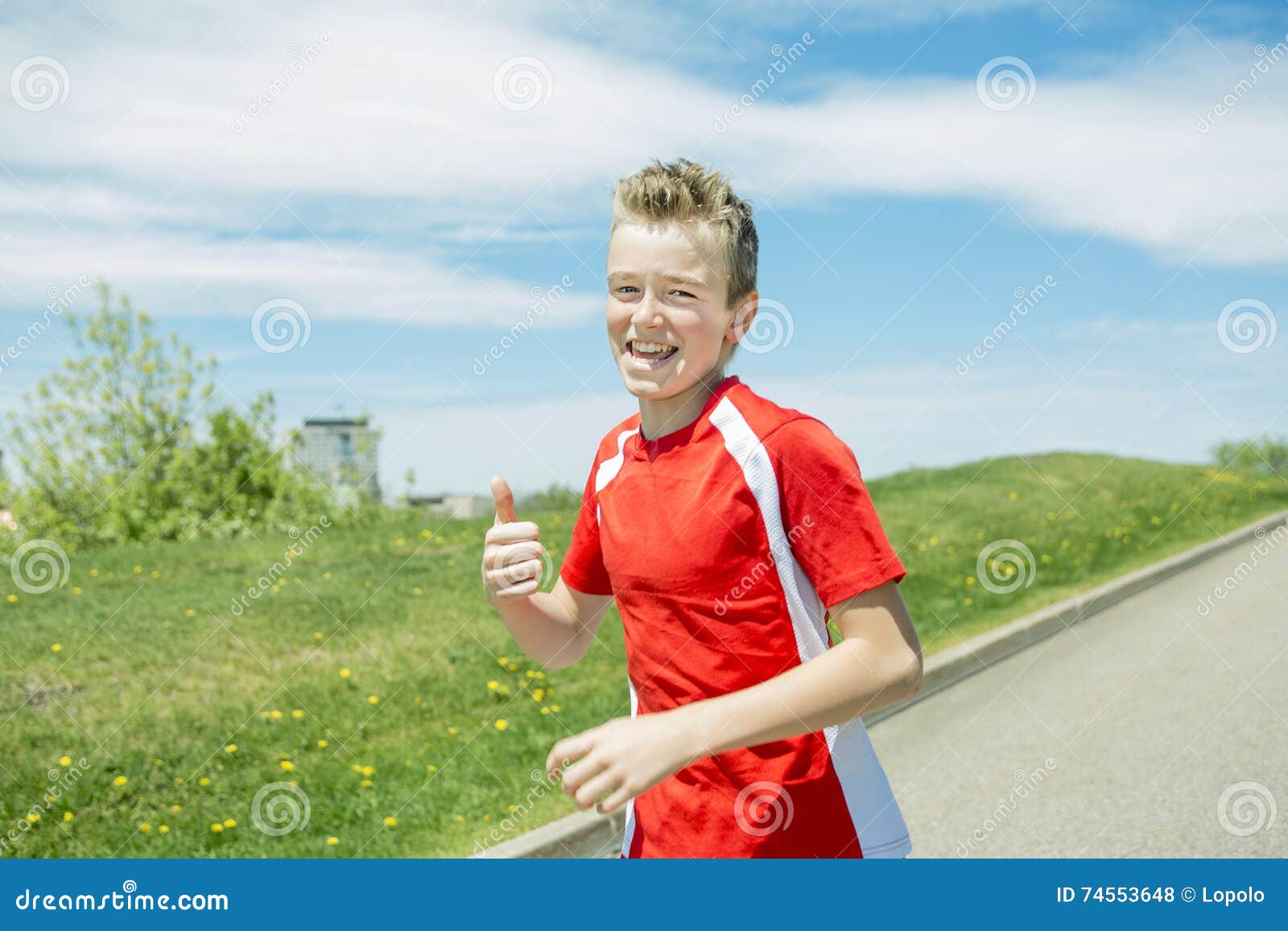 Teen Boy Run Outside in a Day Light Stock Photo - Image of lifestyle ...