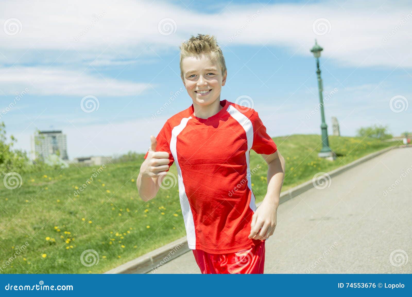 Teen Boy Run Outside in a Day Light Stock Photo - Image of cheerful ...