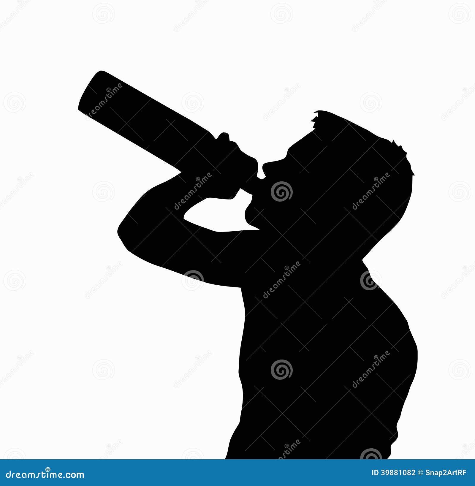 Teen Boy Silhouette Drinking Alcohol from Bottle Stock Vector ...