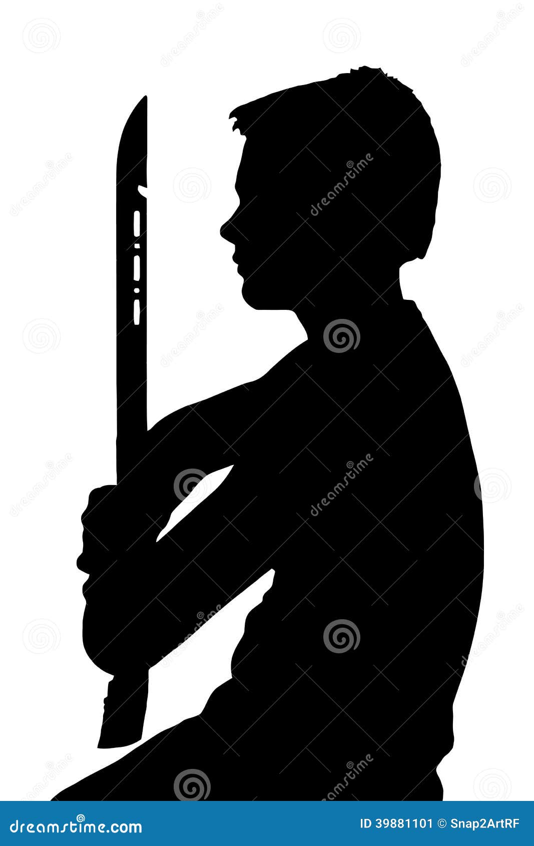 Child With Samurai Sword Set Illustration Cartoon Vector ...